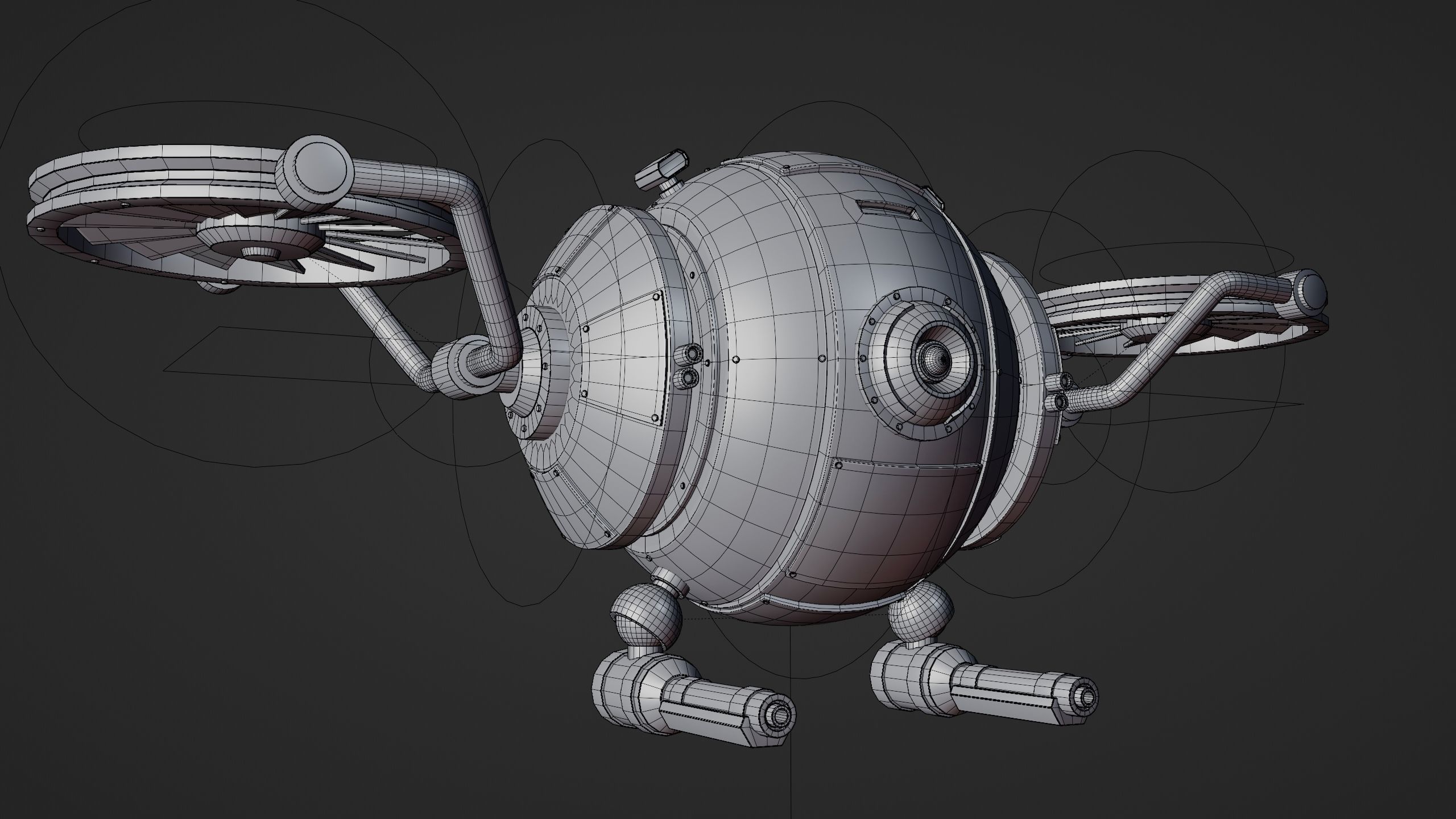 Sci-Fi Security Drone - Blender 3D model animated rigged | CGTrader