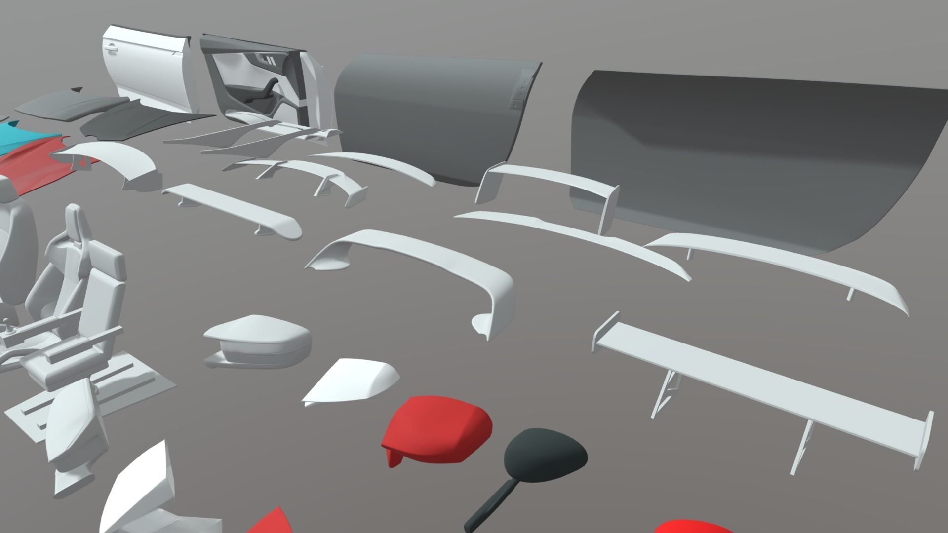 3D model Car Parts Pack VR / AR / low-poly | CGTrader