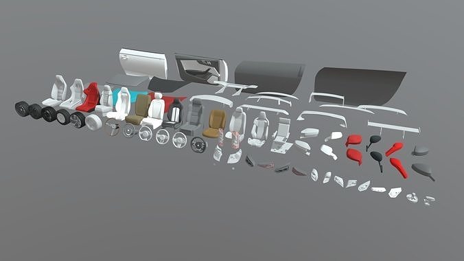 3D model Car Parts Pack VR / AR / low-poly | CGTrader