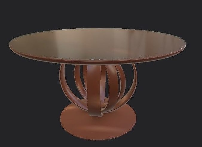 Table round with circular base 3D model | CGTrader