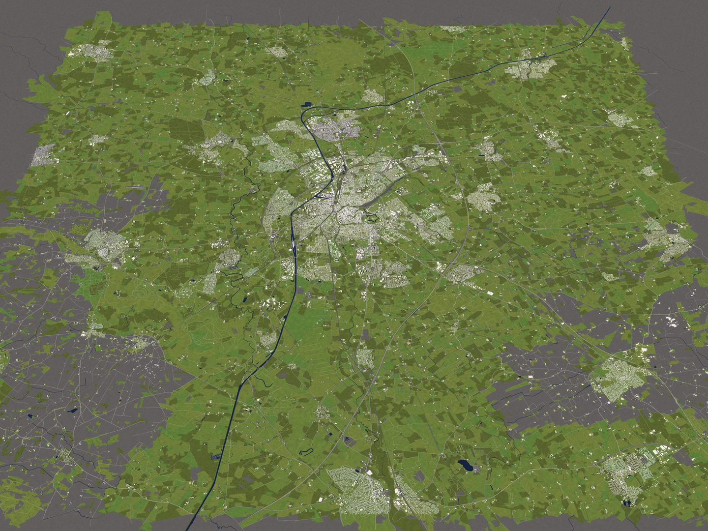 Muenster Germany 50x50km 3D City Map 3D model | CGTrader
