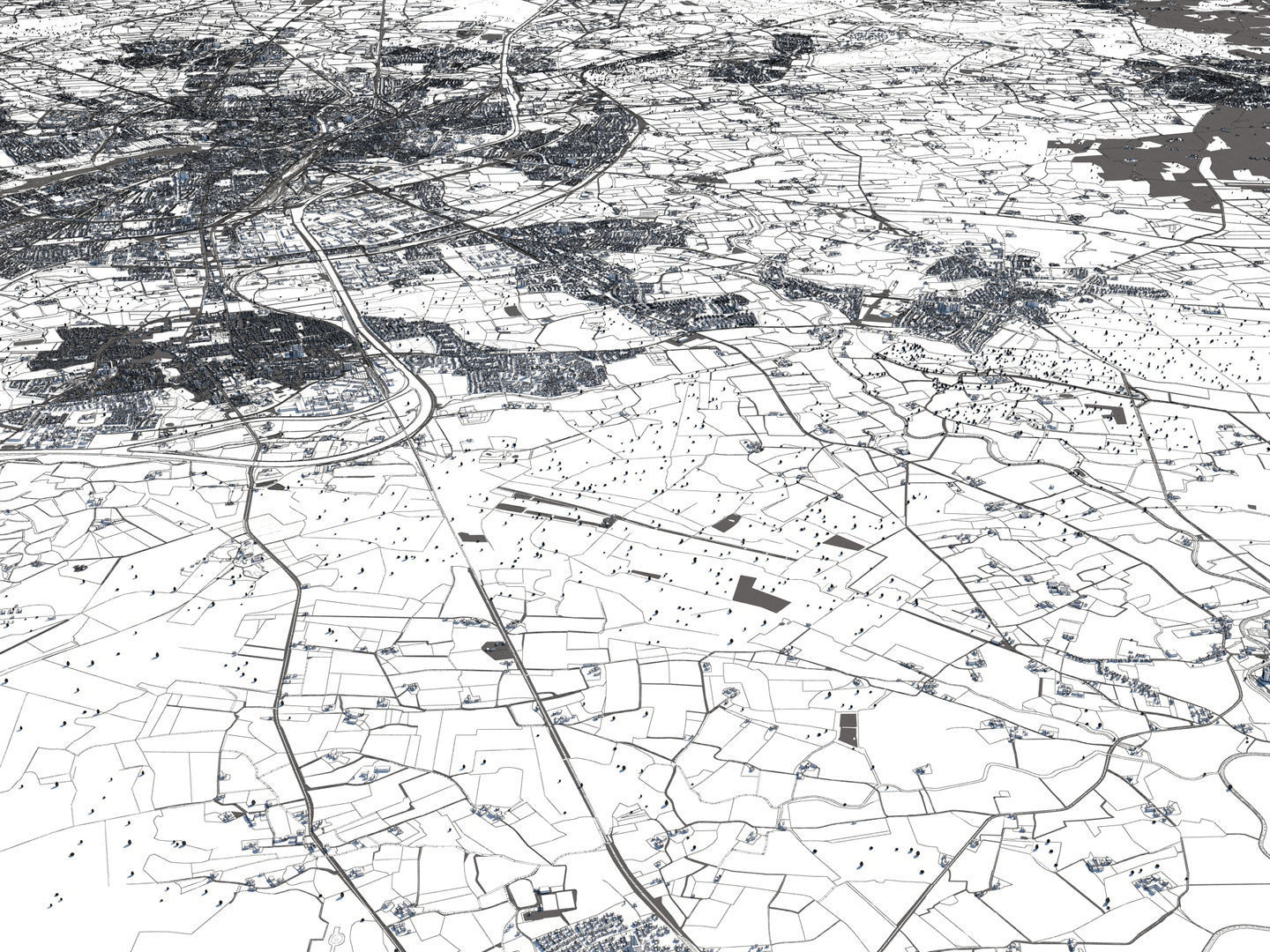 Muenster Germany 50x50km 3D City Map 3D model | CGTrader