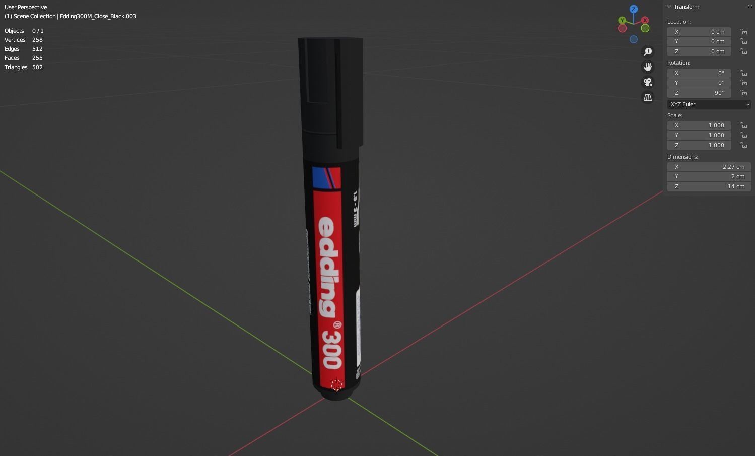 Edding 300 Marker free VR / AR / low-poly 3D model | CGTrader