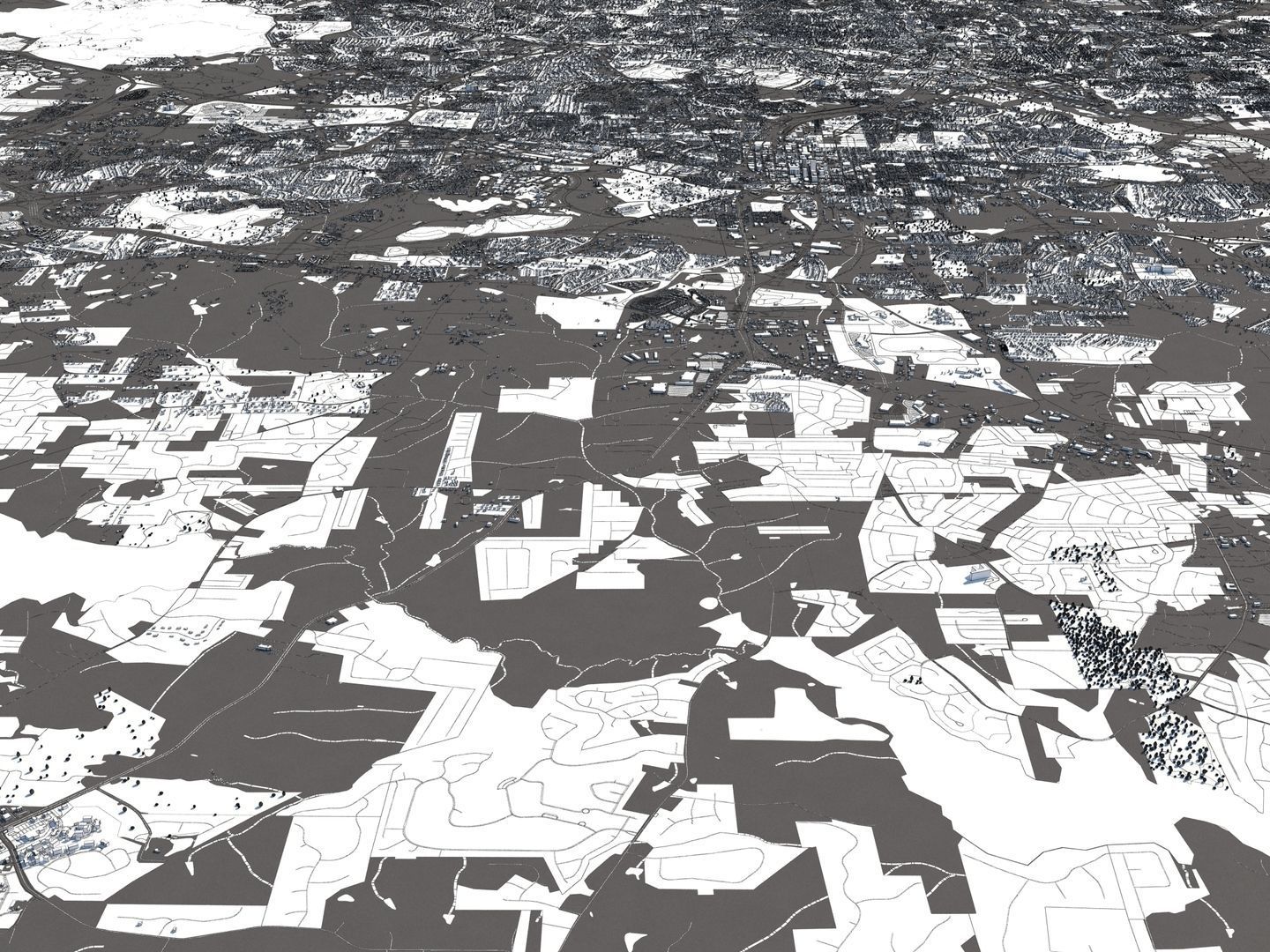 Raleigh 50x50km 3D City Map 3D model | CGTrader