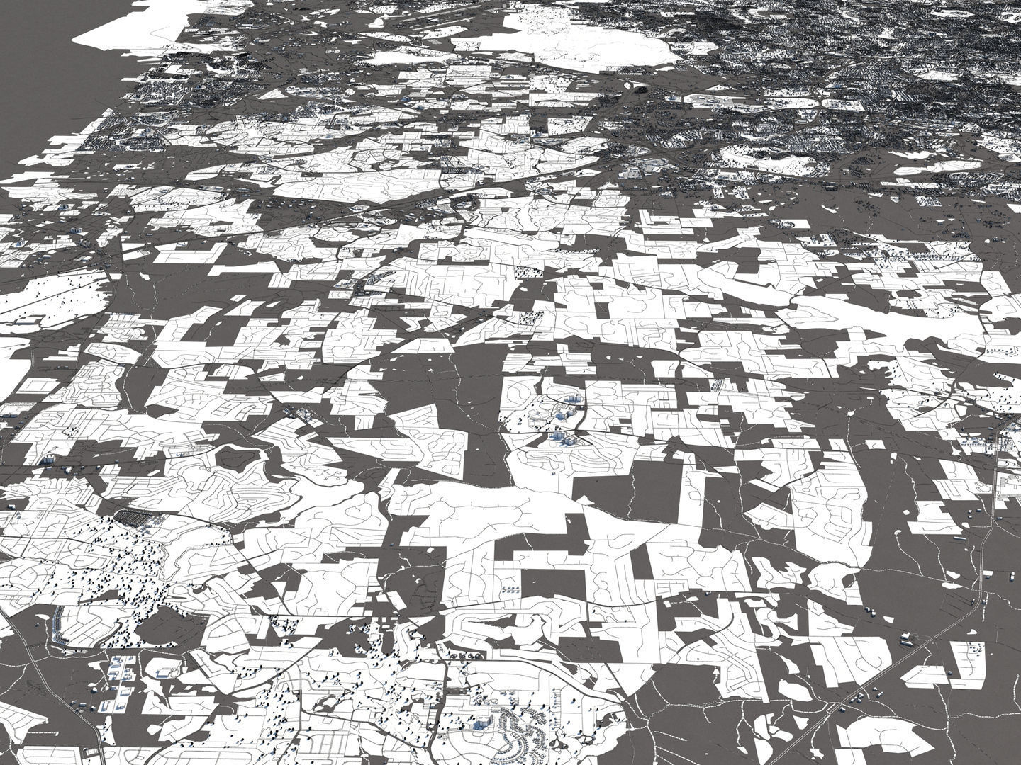 Raleigh 50x50km 3D City Map 3D model | CGTrader