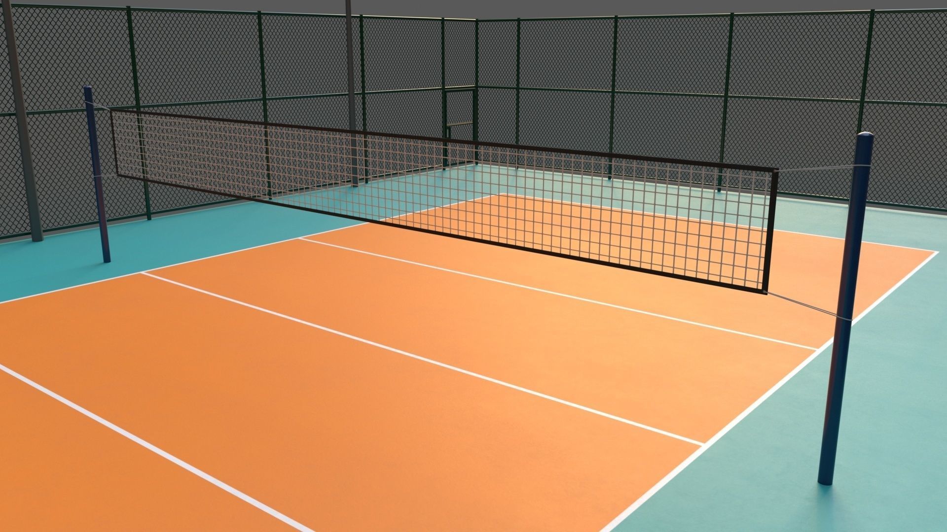 3D model PBR Outdoor Multi Modular Sports Game Court VR / AR / low-poly ...