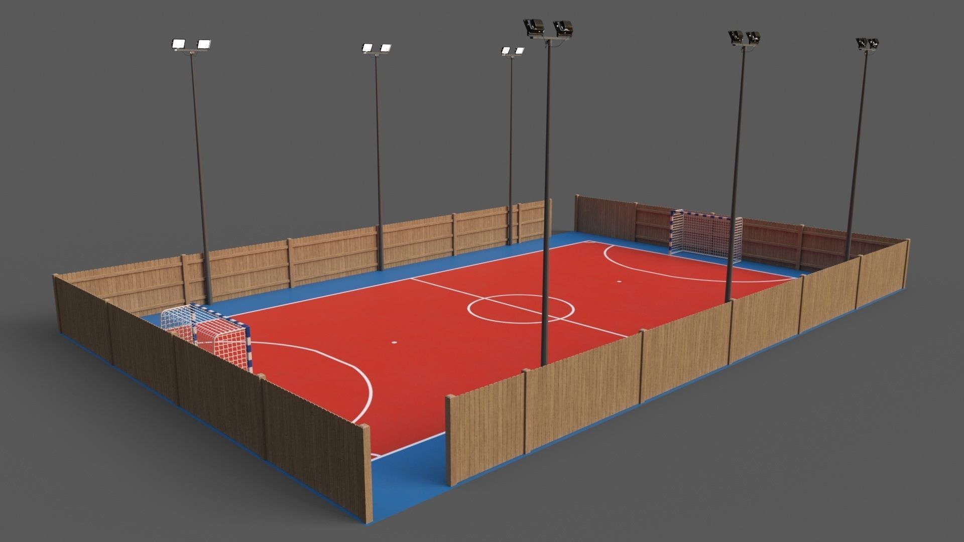 3D model PBR Outdoor Multi Modular Sports Game Court VR / AR / low-poly ...
