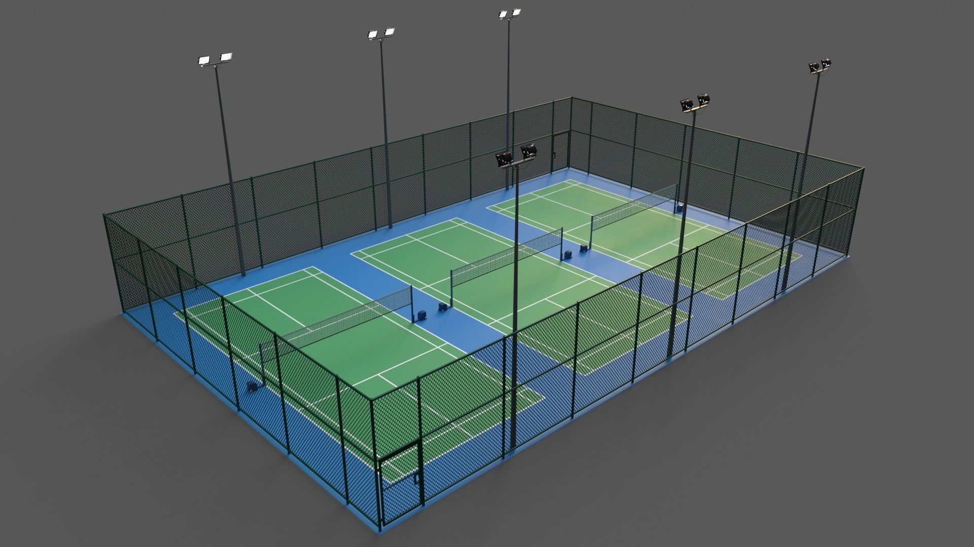 3D model PBR Outdoor Multi Modular Sports Game Court VR / AR / low-poly ...