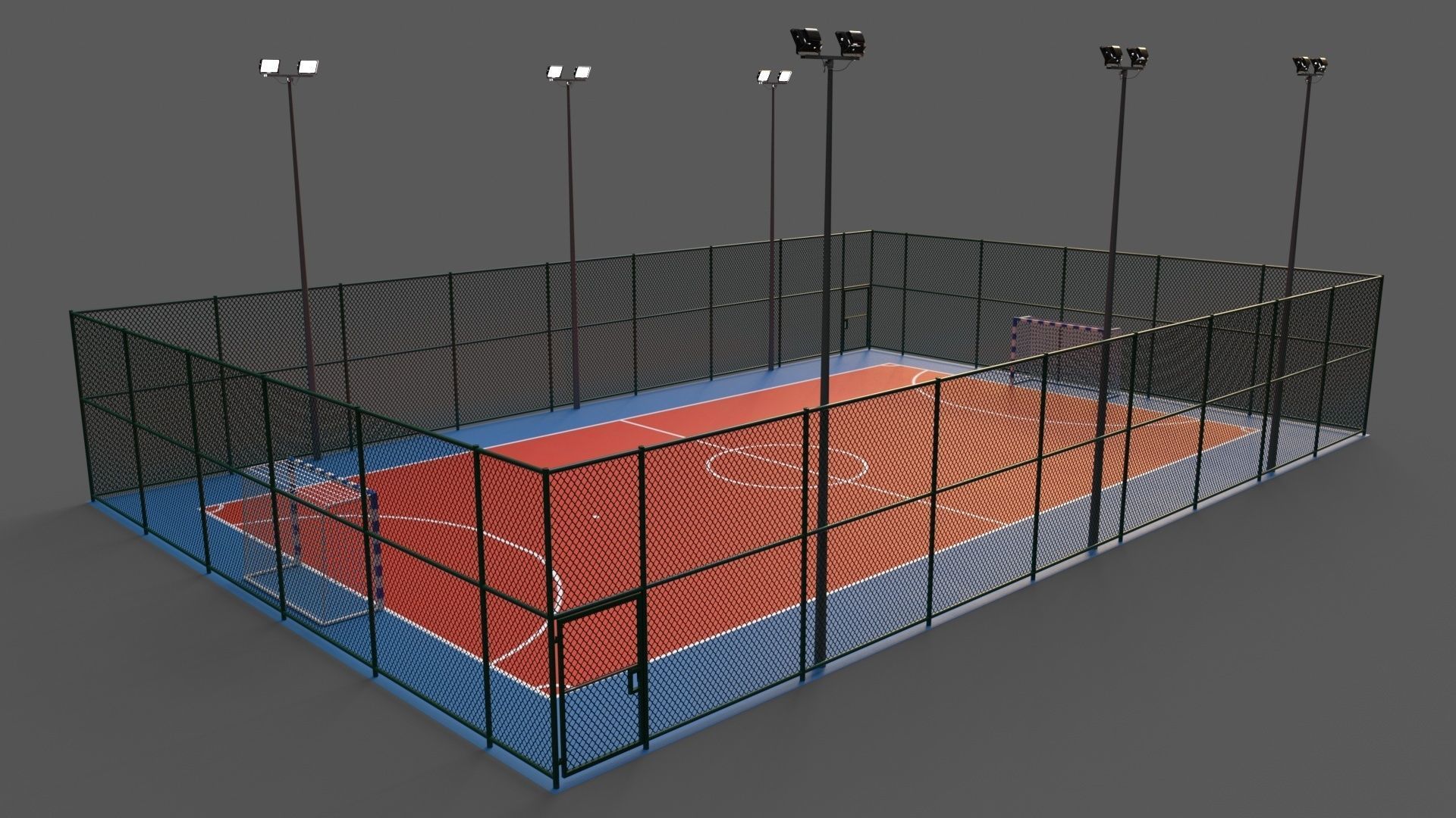 3D model PBR Outdoor Multi Modular Sports Game Court VR / AR / low-poly ...