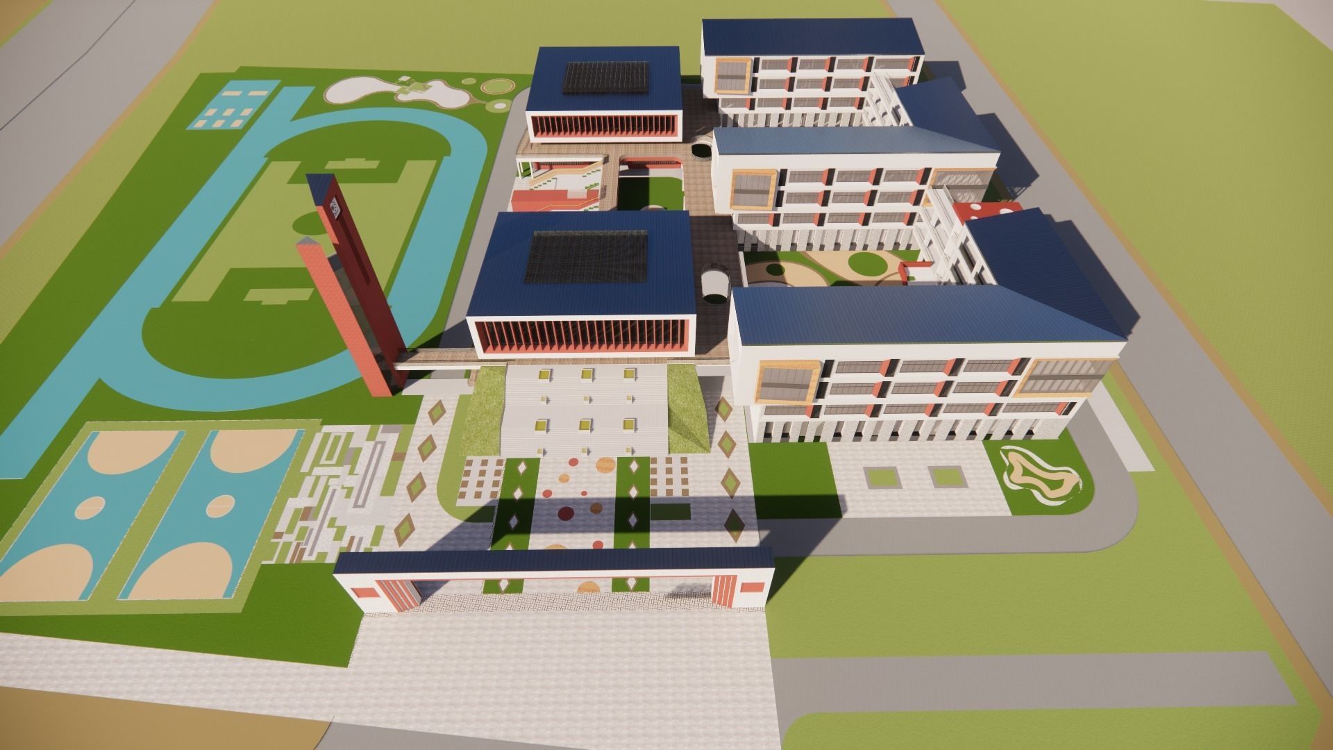 ACADEMY-primary school design 3D model | CGTrader