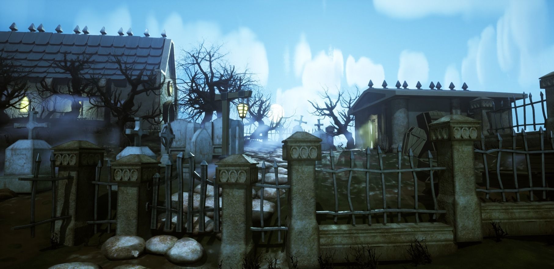 Stylized Graveyard Environment Modular Pack 3D model animated | CGTrader