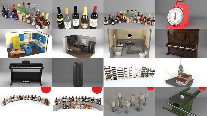 3D Model Collection barisart model library 100 pcs VR / AR / low-poly ...