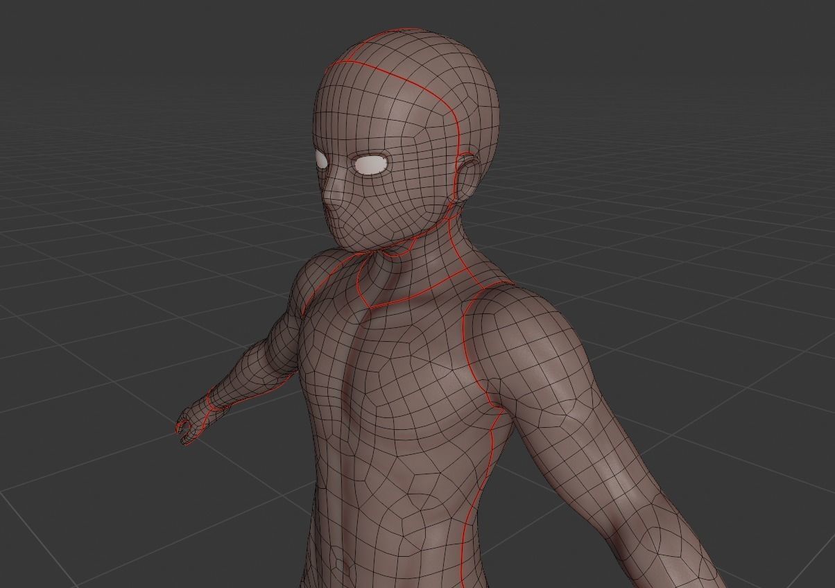 3D model Character Base Mesh Male Stylized semi-chibi VR / AR / low ...
