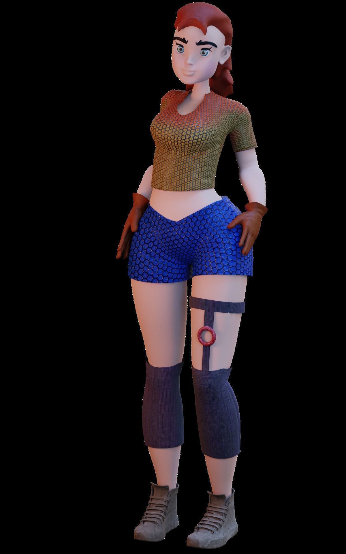 3D model Low poly stylized concept game ready cartoon women Djasmine VR ...