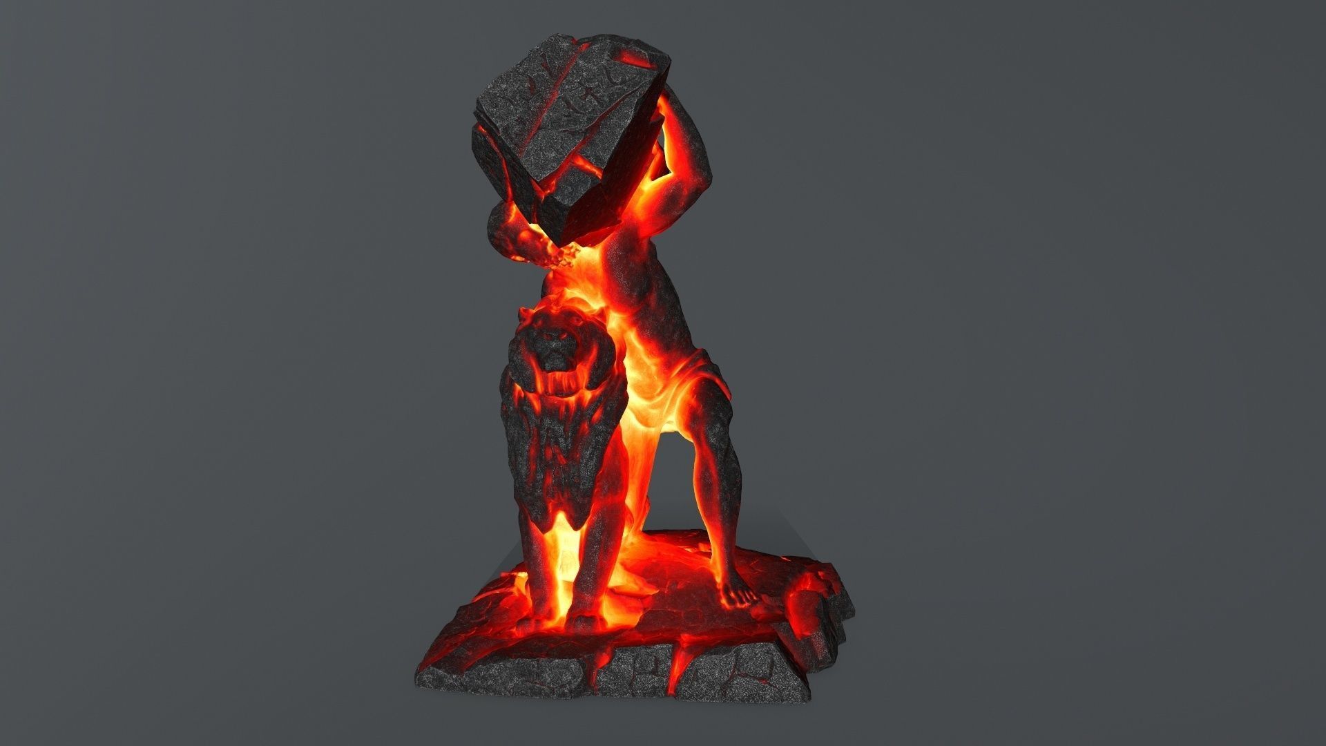 3D model Hercules and Lion VR / AR / low-poly | CGTrader