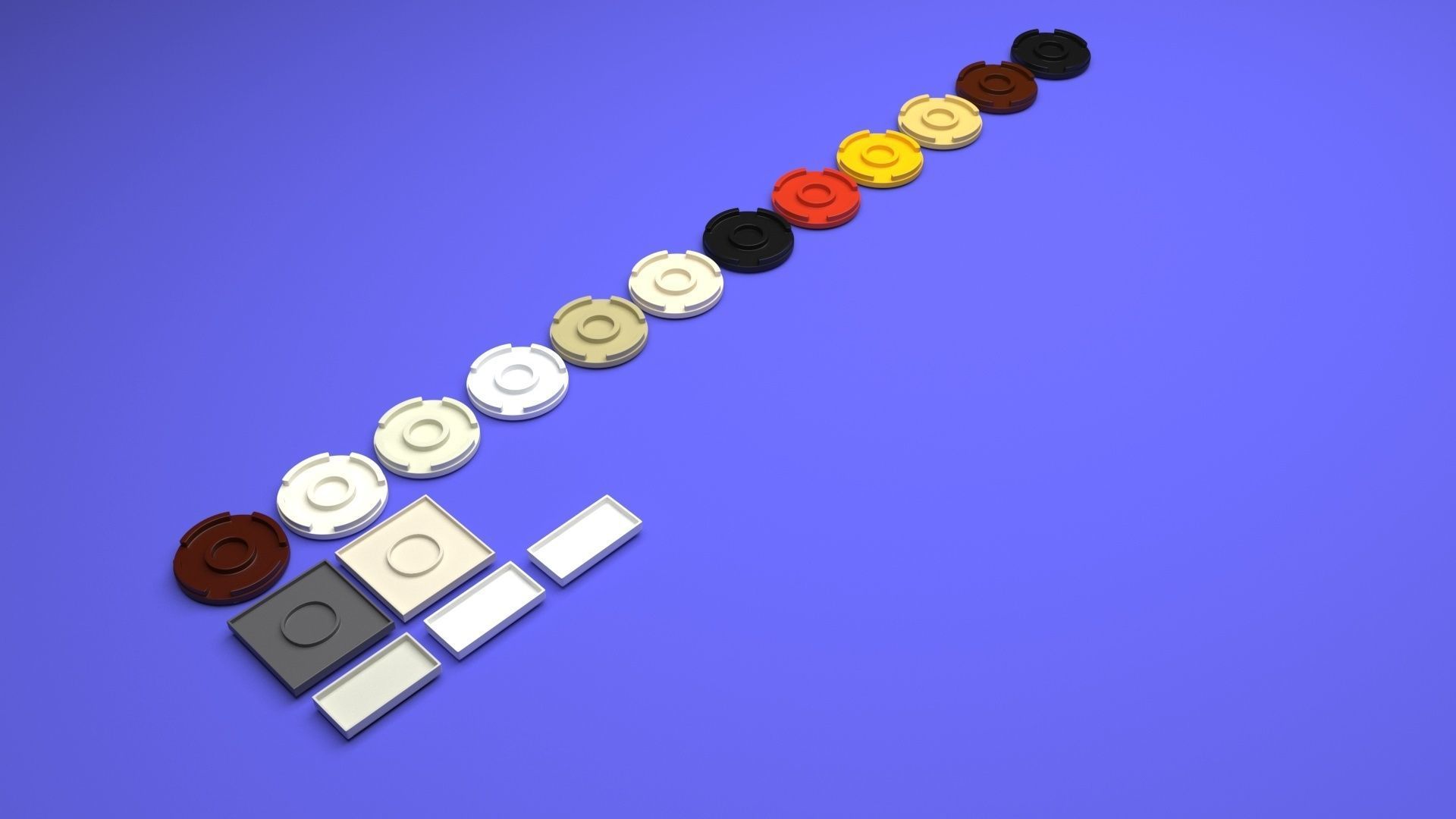 Clock Lego Tiles Set 3D model | CGTrader