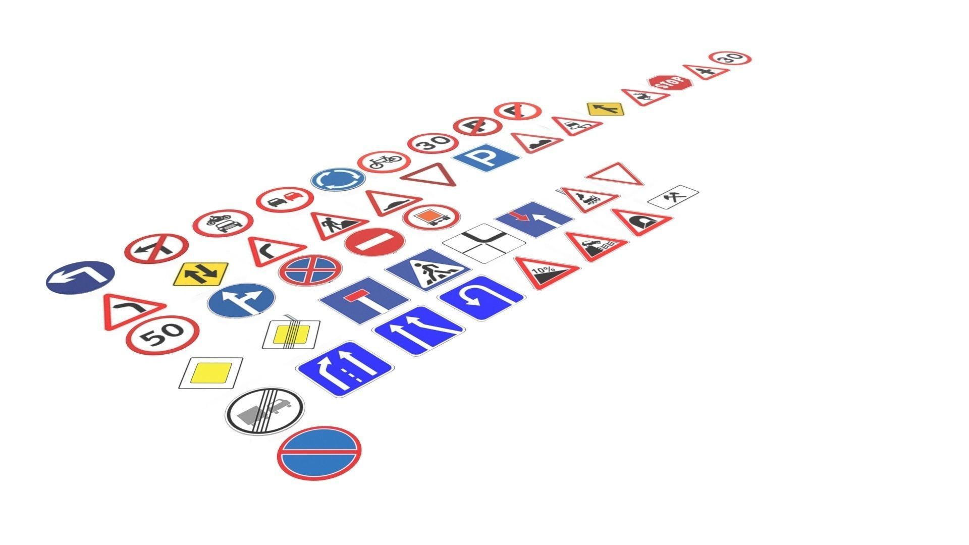 Lego Tiles With Road Sign Sticker 3D model | CGTrader