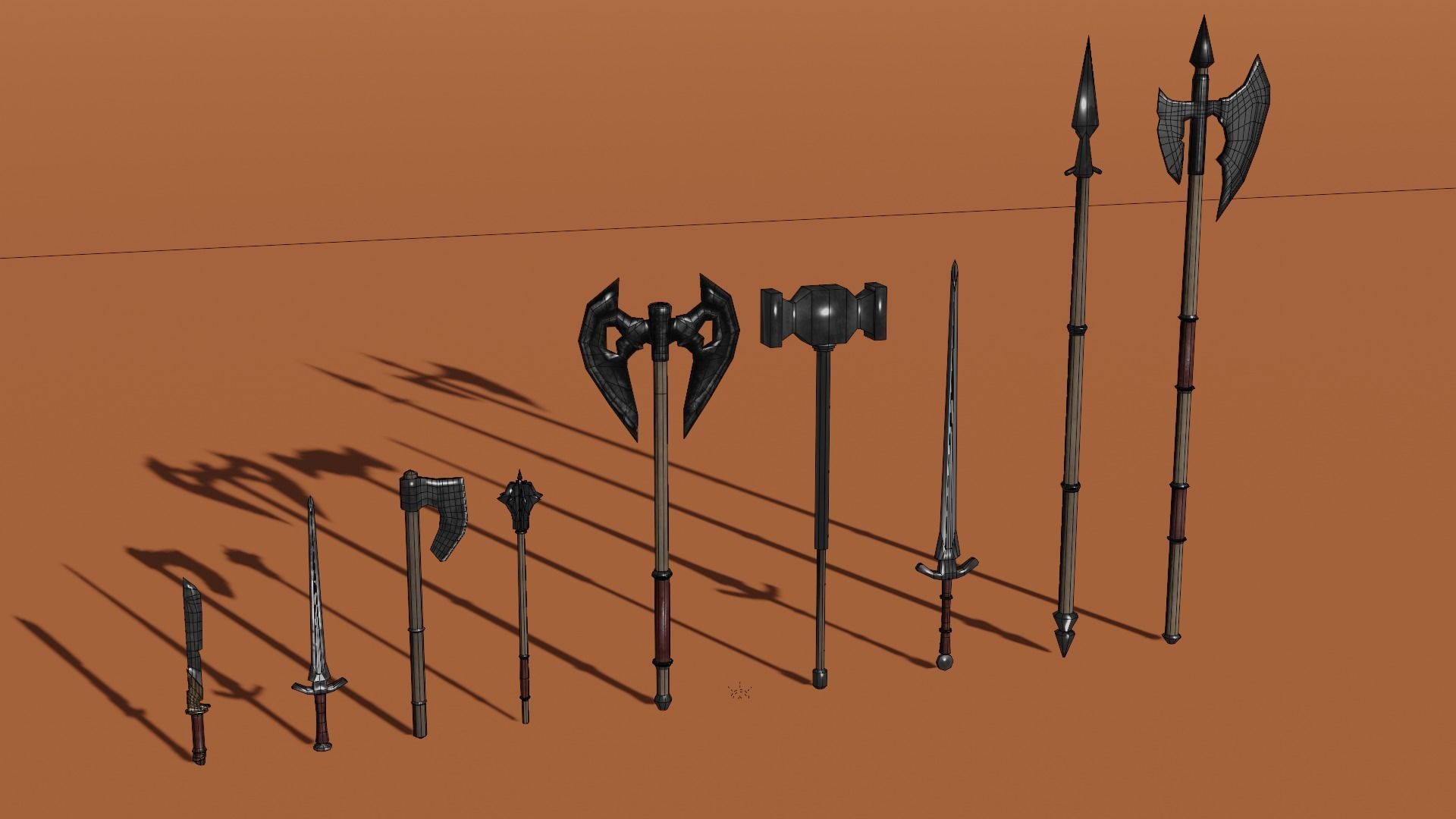 3D model Medieval Weapon Pack - LowPoly - 4K-2K Texture VR / AR / low ...