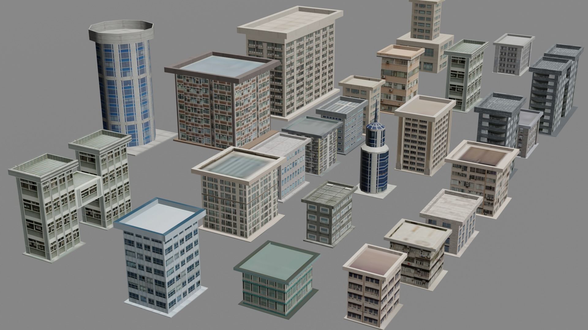 3D model Buildings Pack VR / AR / low-poly | CGTrader