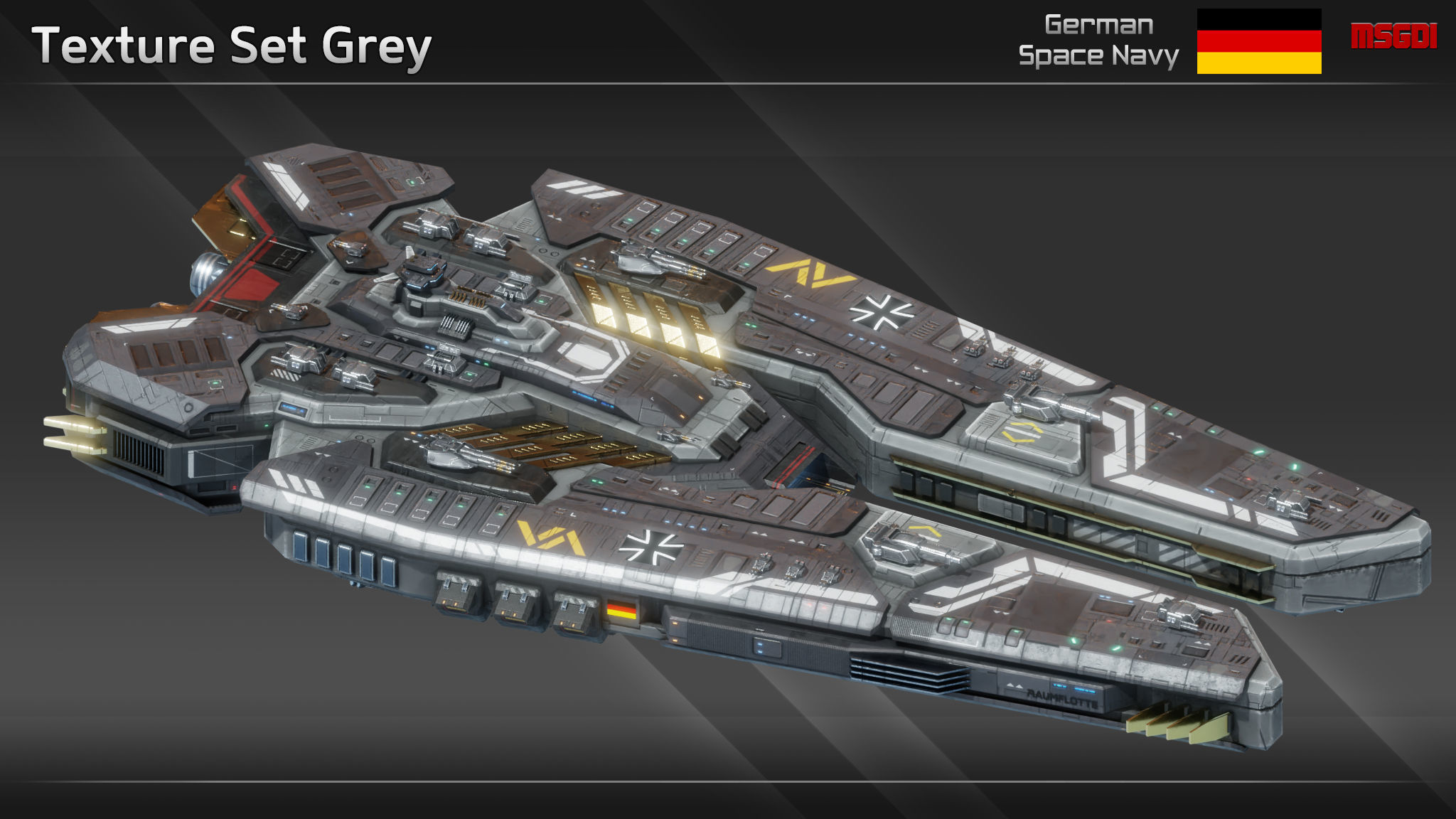 3D model GSN Spaceship Luetzow Class Battlecruiser VR / AR / low-poly ...