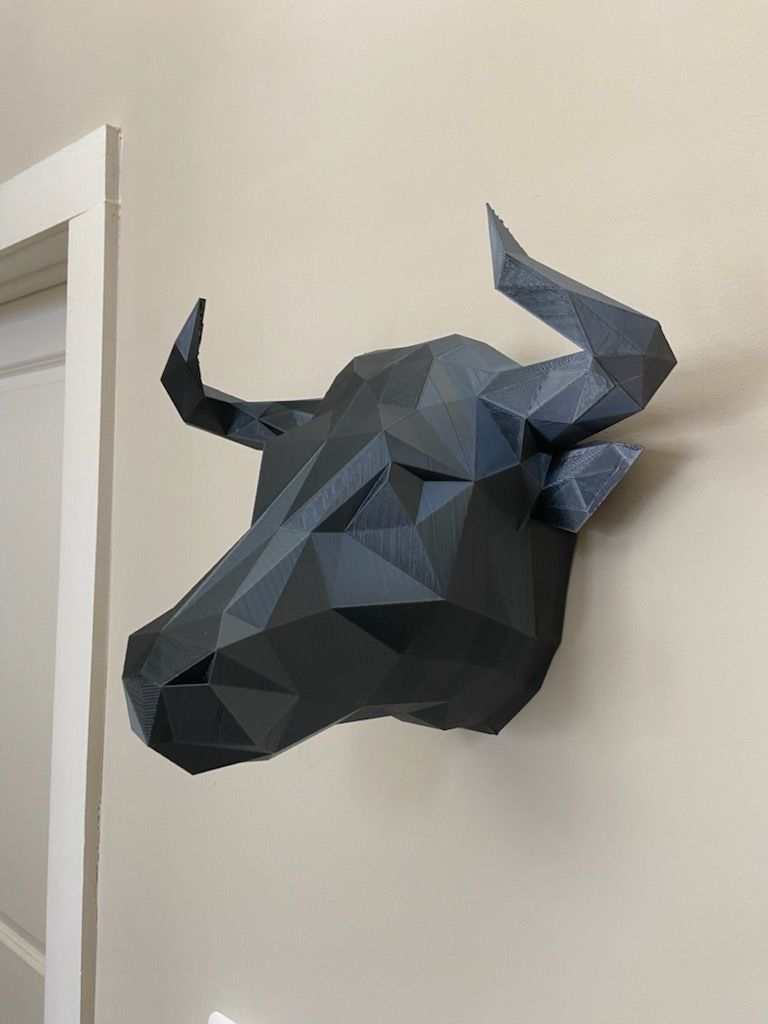 LOW POLY BULL HEAD 3D model 3D printable | CGTrader