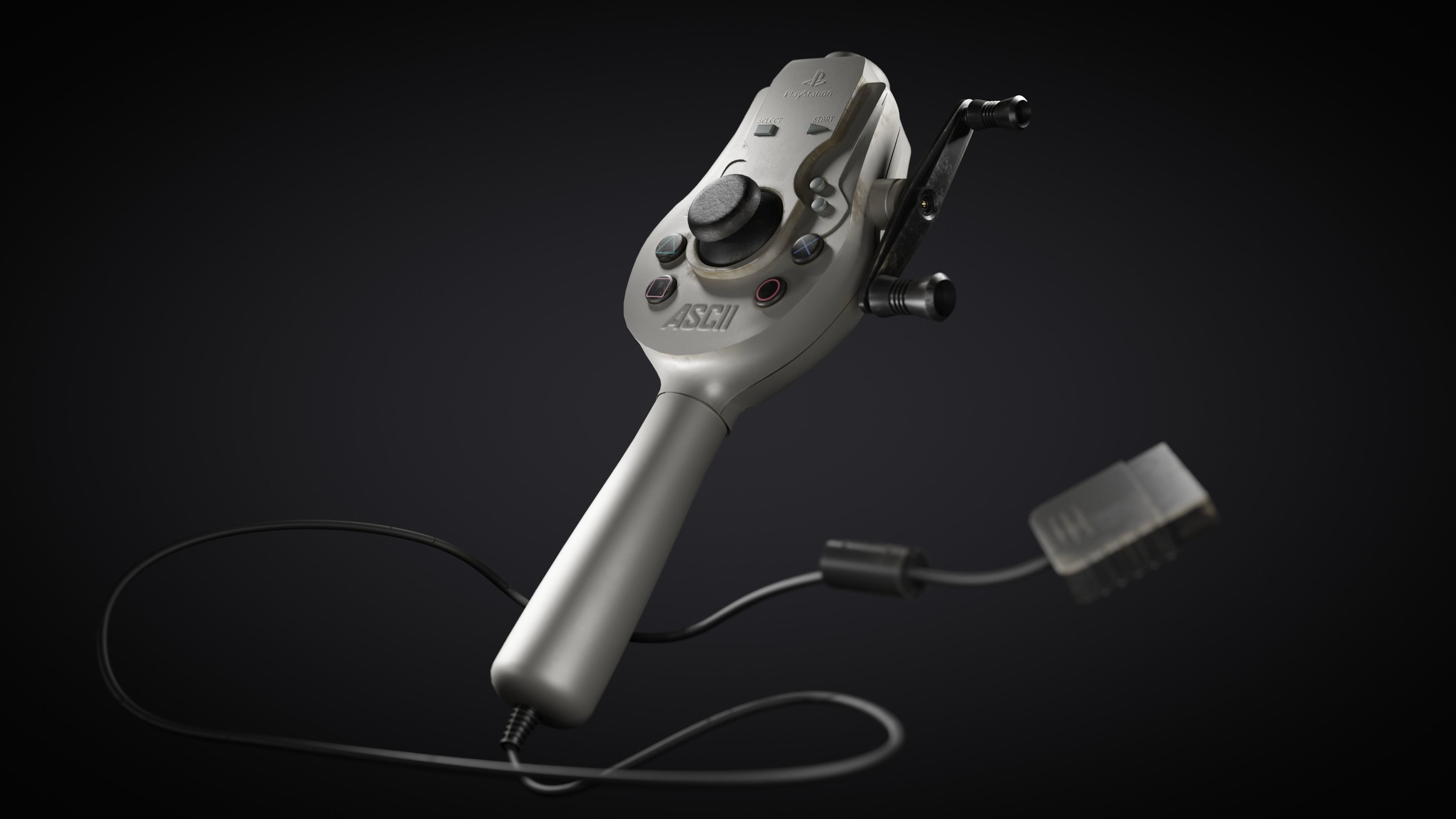 Ascii Japanese Sony PlayStation 2 Fishing Rod Controller 3D model rigged | CGTrader