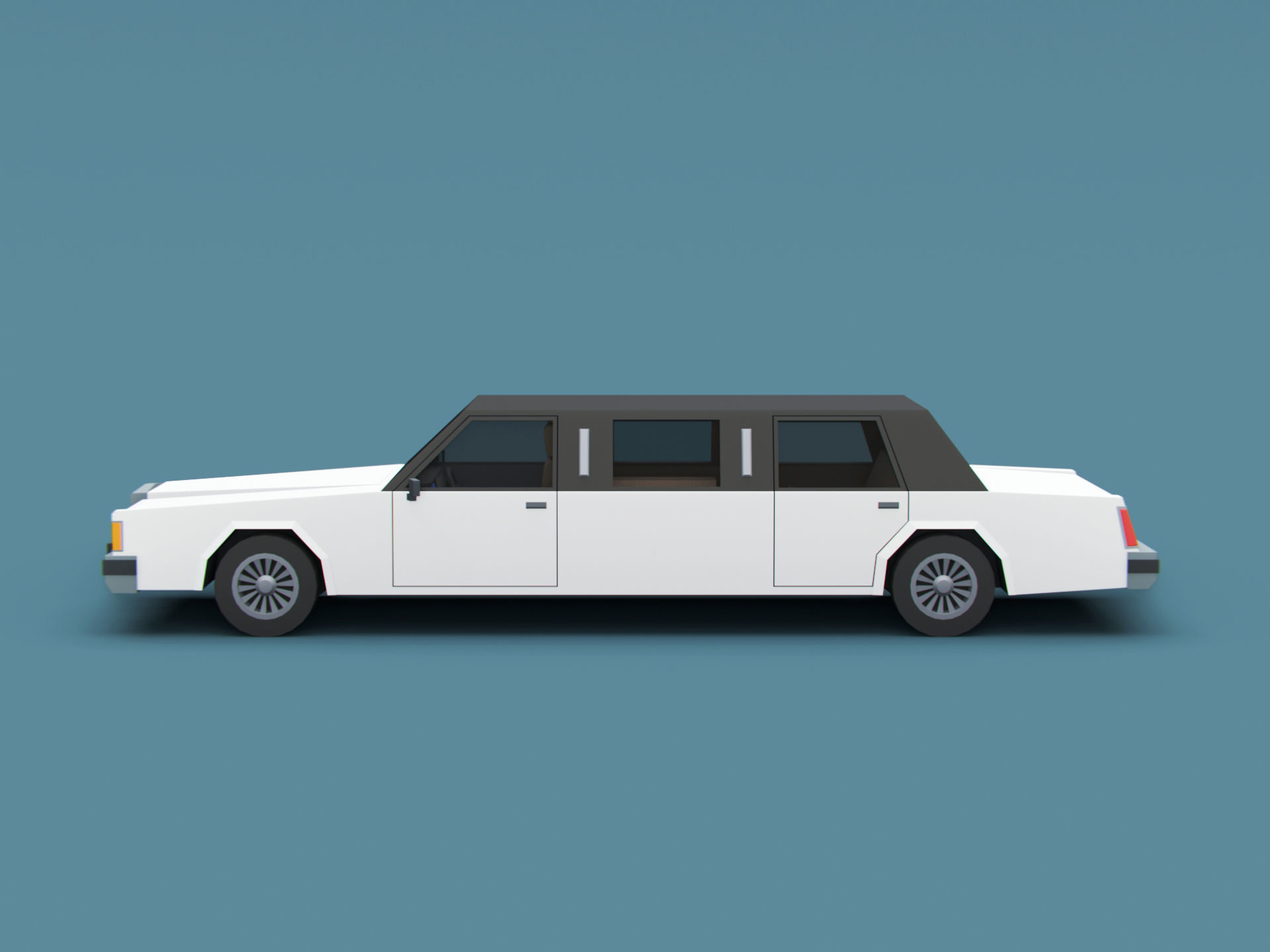 3D model Stylized Cartoon Limousine 80s VR / AR / low-poly | CGTrader