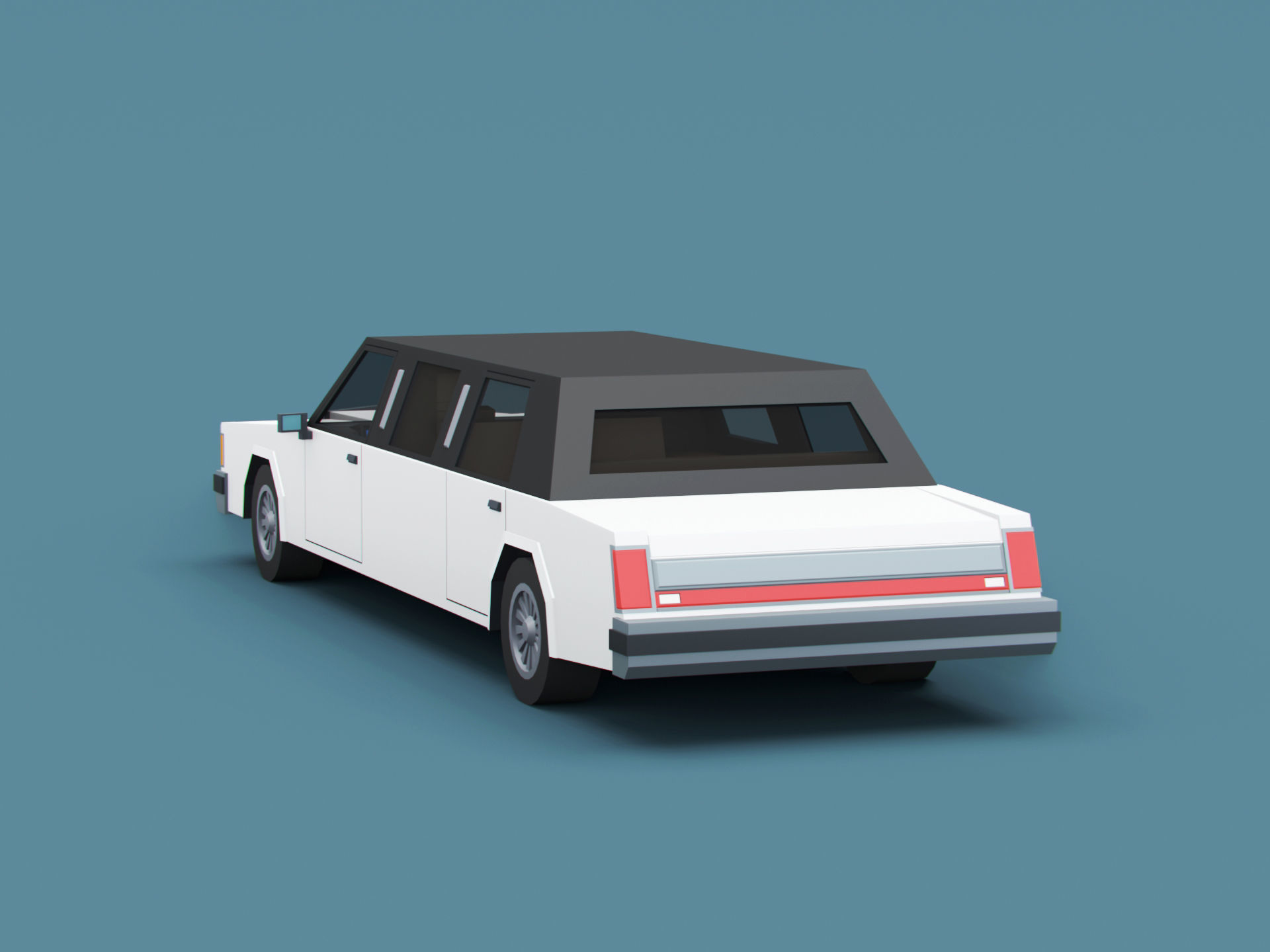 3D model Stylized Cartoon Limousine 80s VR / AR / low-poly | CGTrader