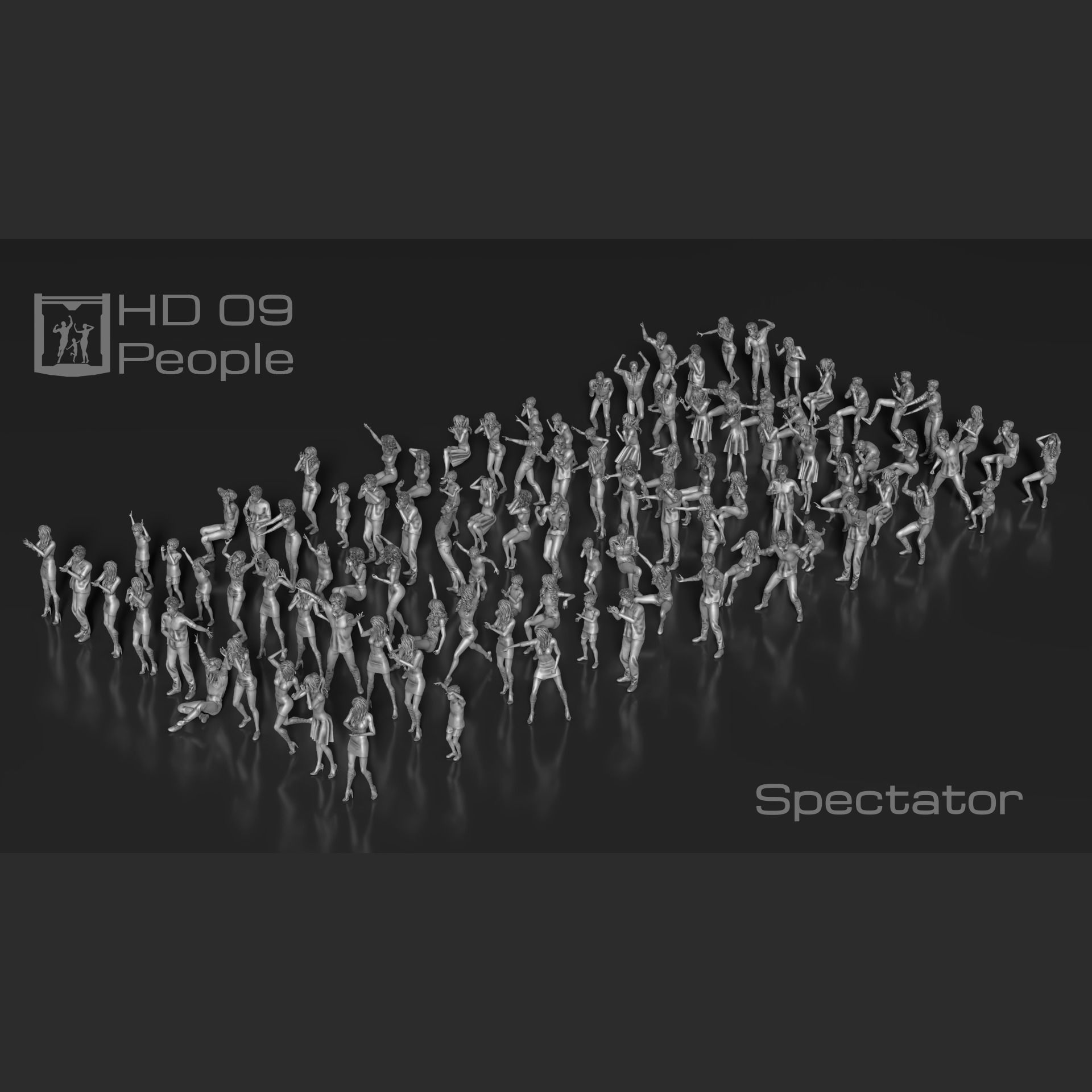 HD People 09 spectator 3D model 3D printable | CGTrader
