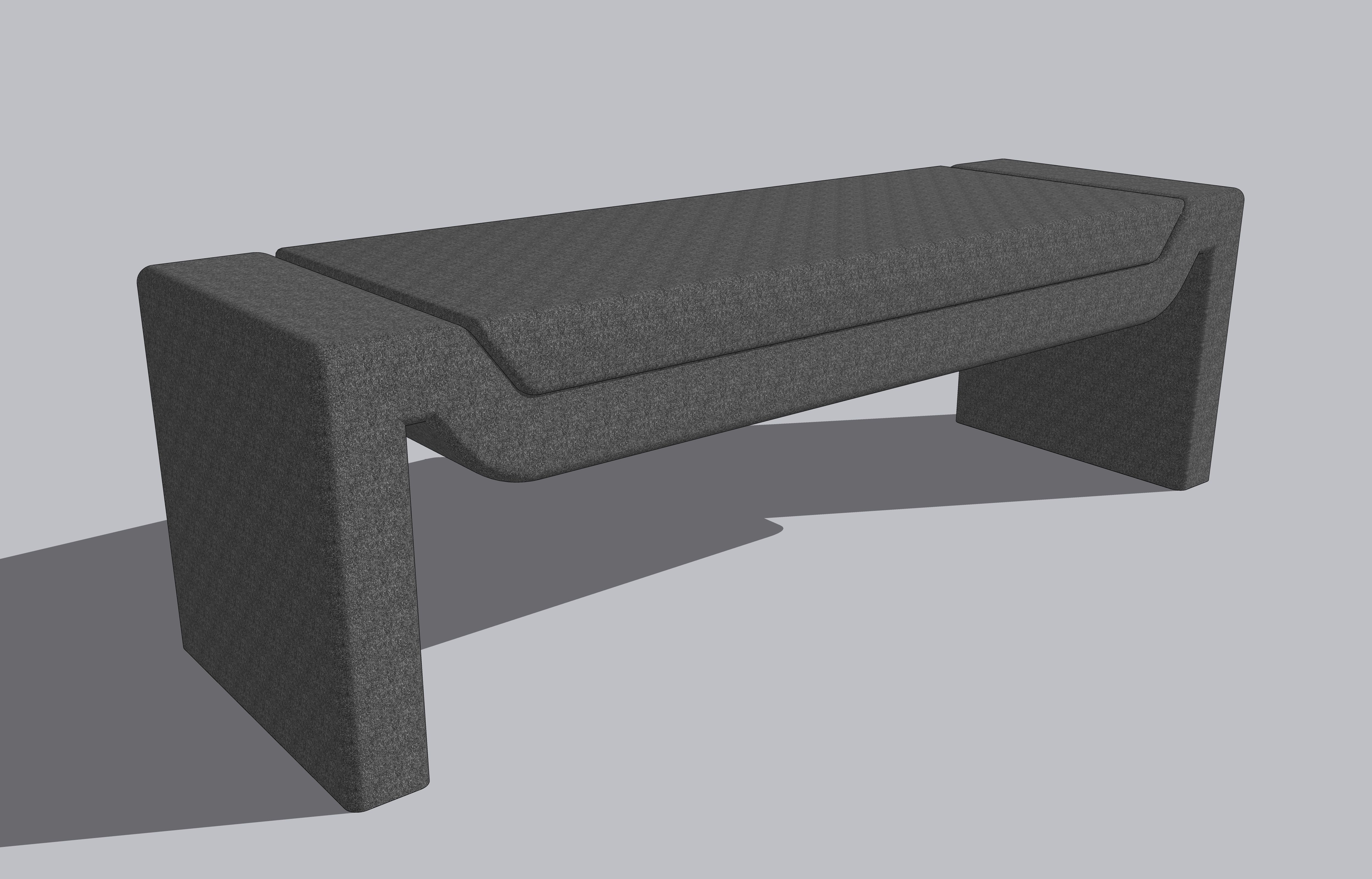 PERIMETER ANTHRACITE VELVET BENCH 3D model | CGTrader