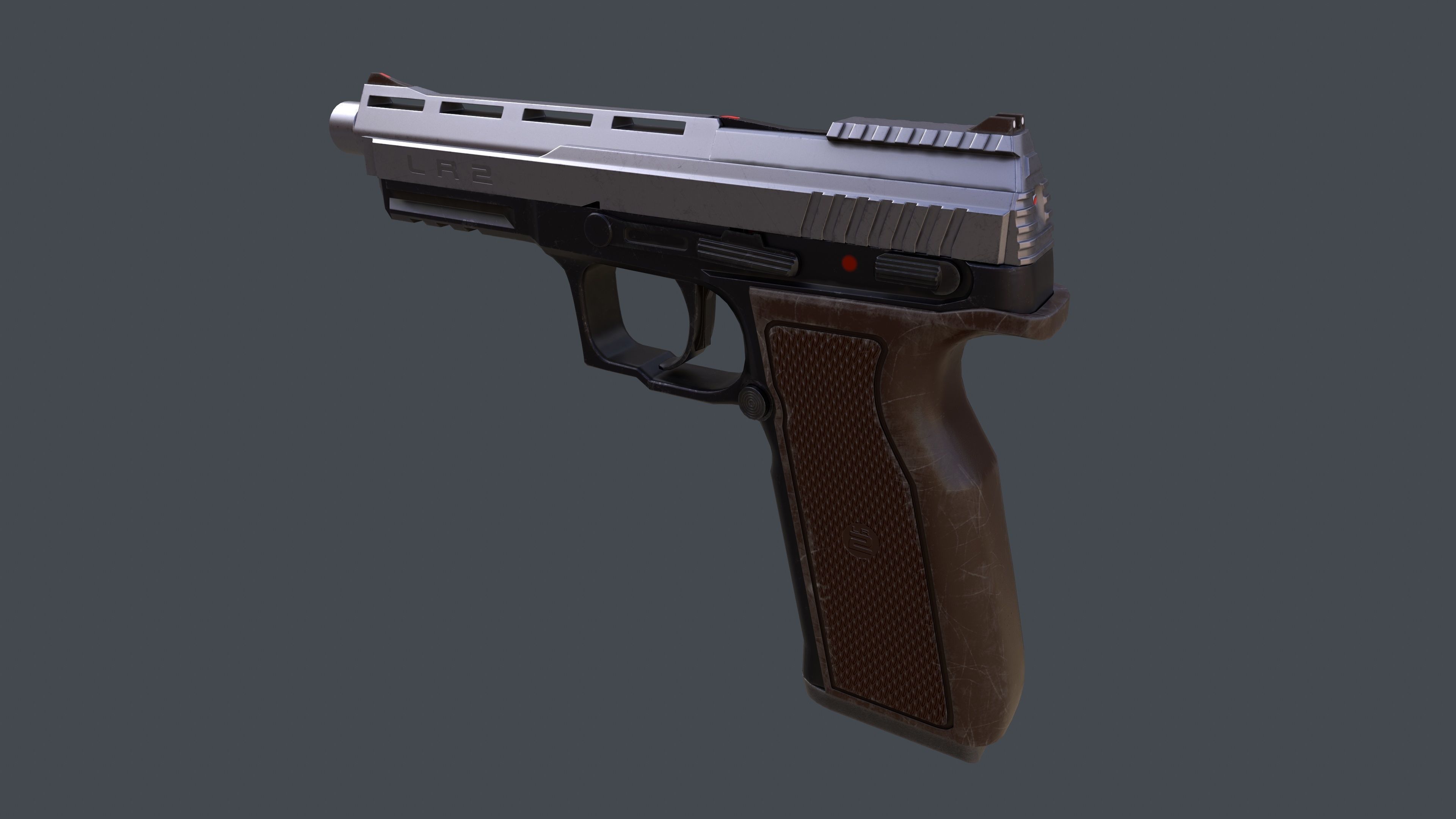 3D model Pistol LR2 with Silencer and Holster VR / AR / low-poly | CGTrader