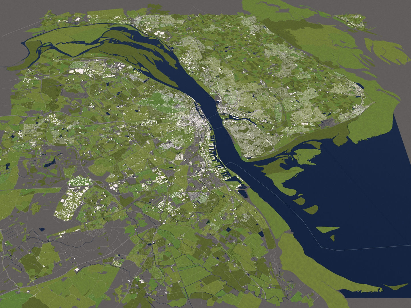 Liverpool 50x50km 3D City Map 3D model | CGTrader