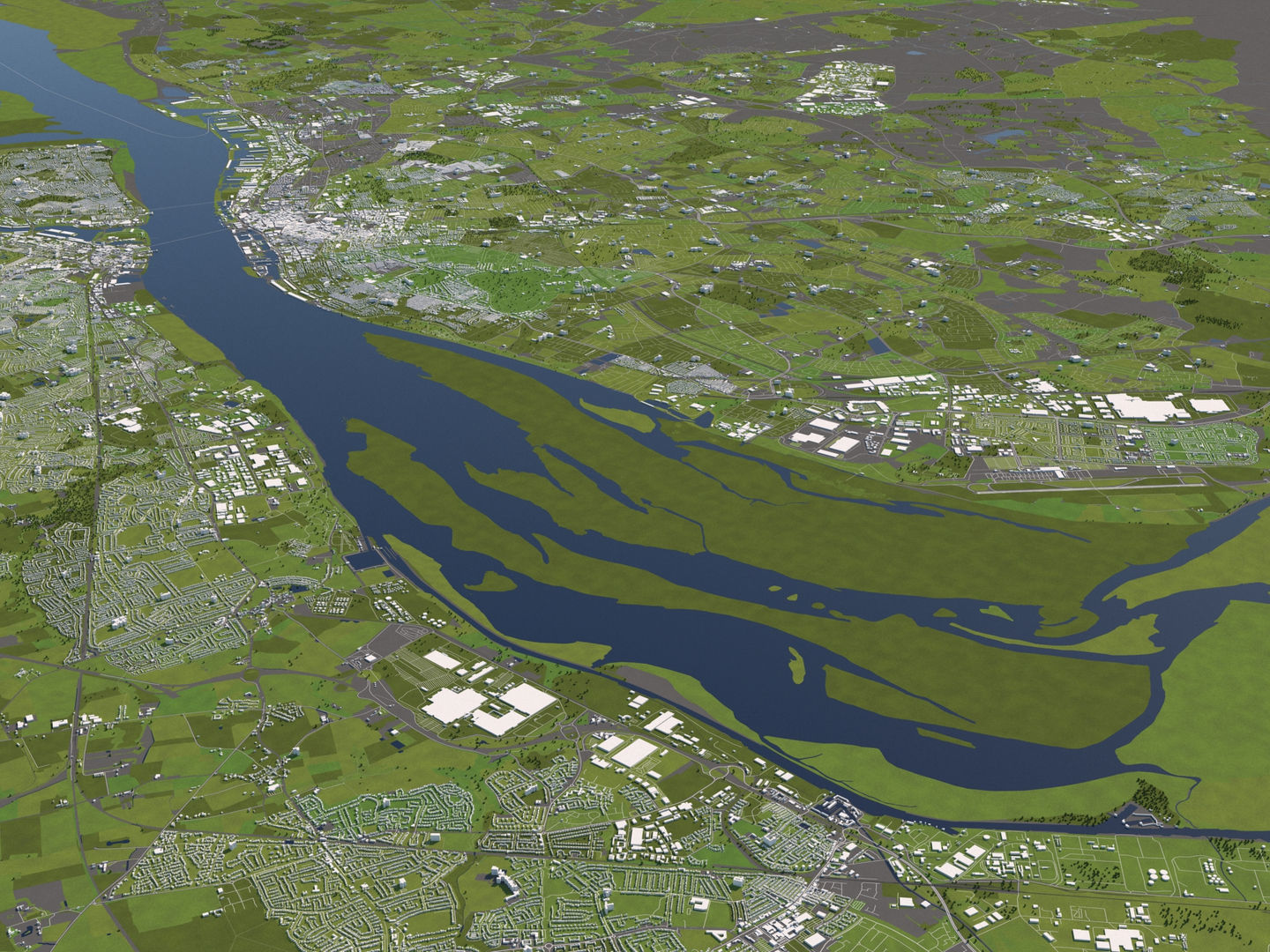 Liverpool 50x50km 3D City Map 3D model | CGTrader