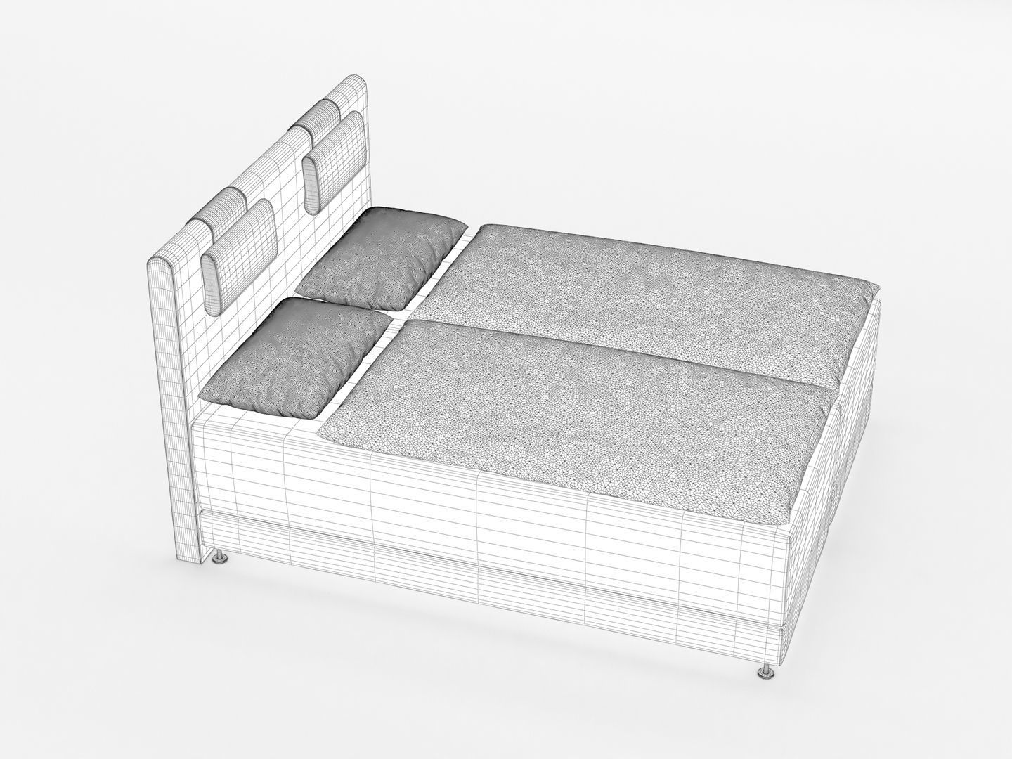 Single Bed x 2 3D model | CGTrader