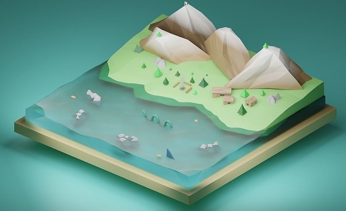 lake ambient free 3D model | CGTrader