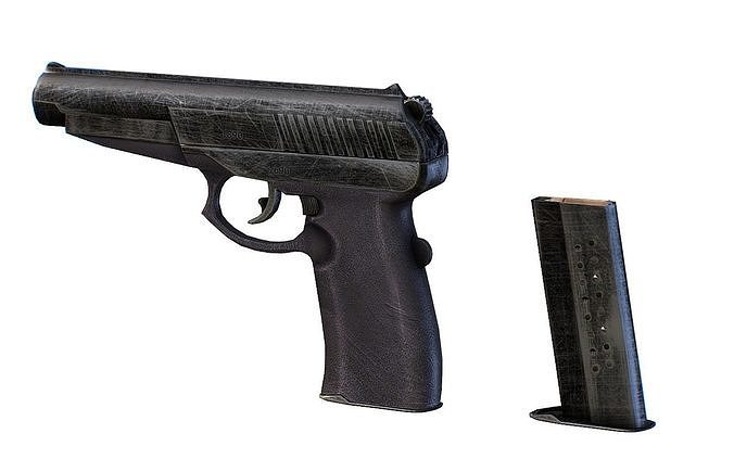 3D model Serdyukovs self-loading pistol Gurza VR / AR / low-poly | CGTrader