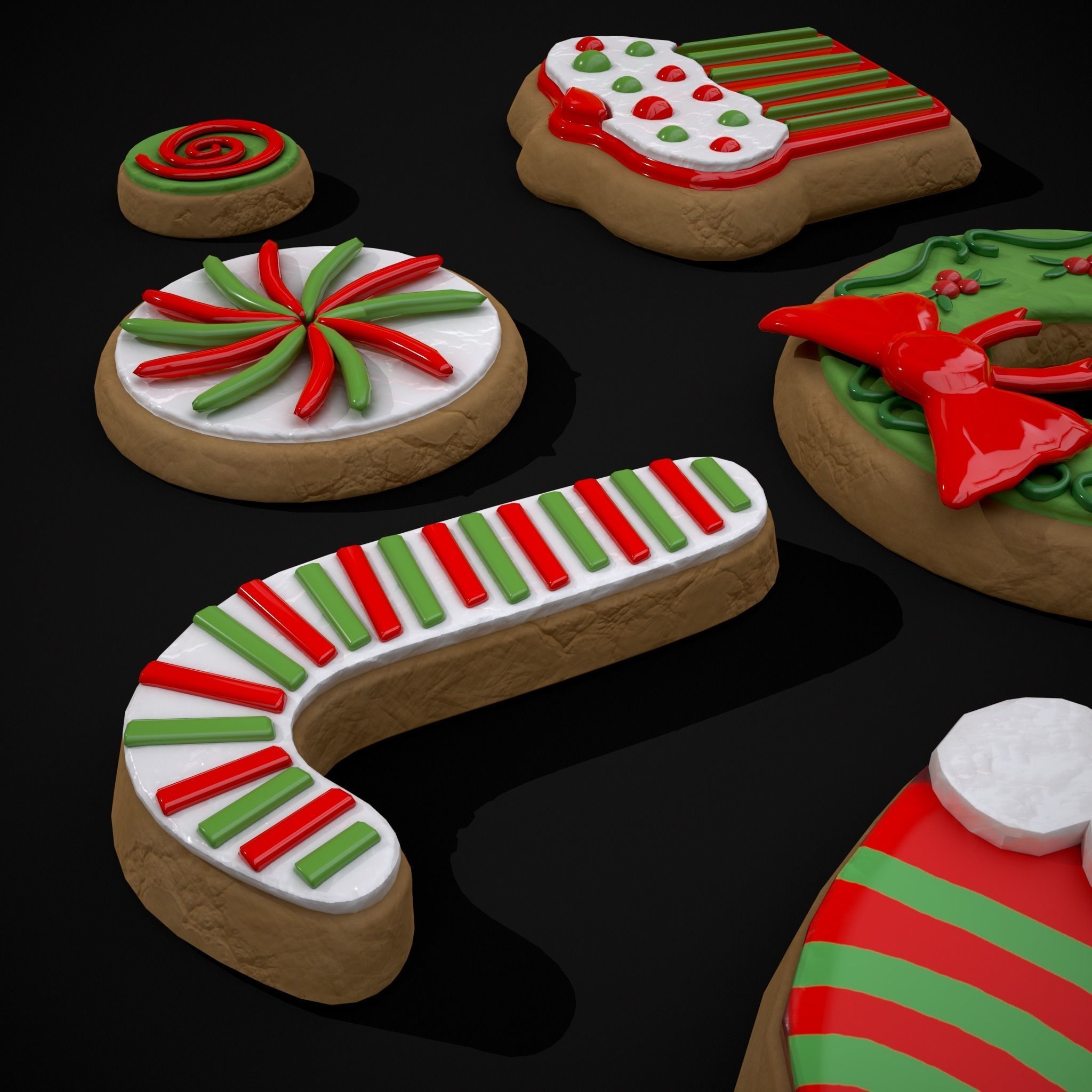 3D model Festive Christmas Cookies VR / AR / low-poly | CGTrader