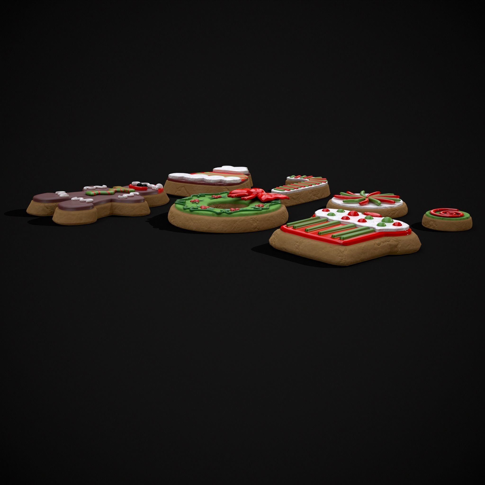 3D model Festive Christmas Cookies VR / AR / low-poly | CGTrader