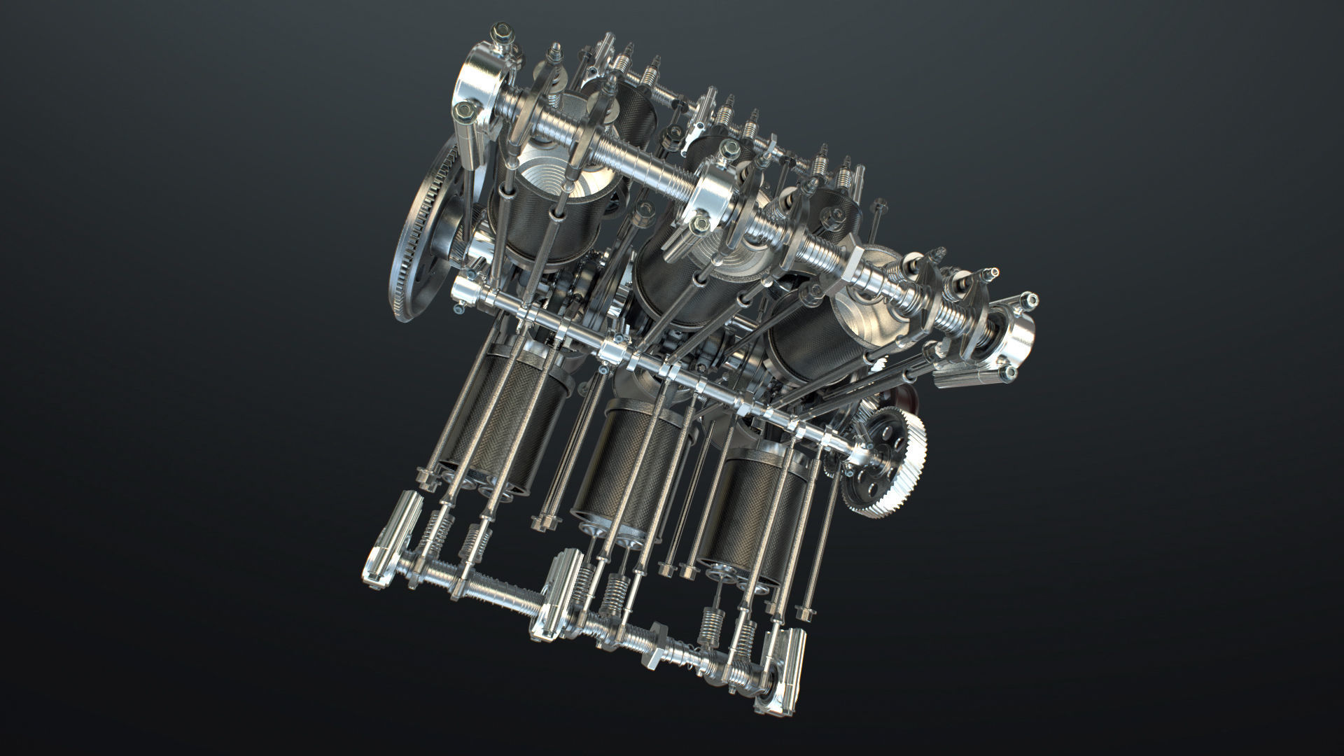 X12 Engine Working Animated 3D model animated rigged | CGTrader