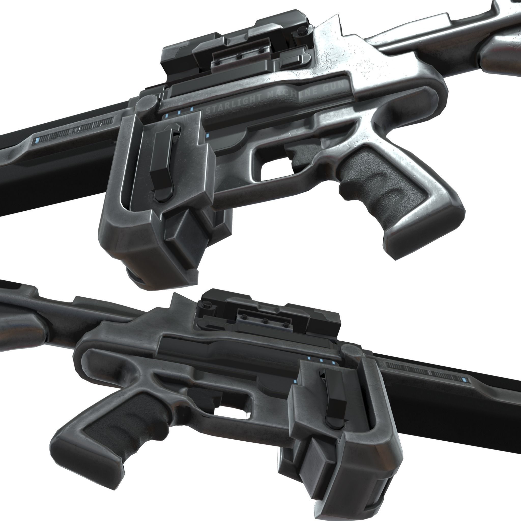 3D model Sci-Fi LMG VR / AR / low-poly | CGTrader