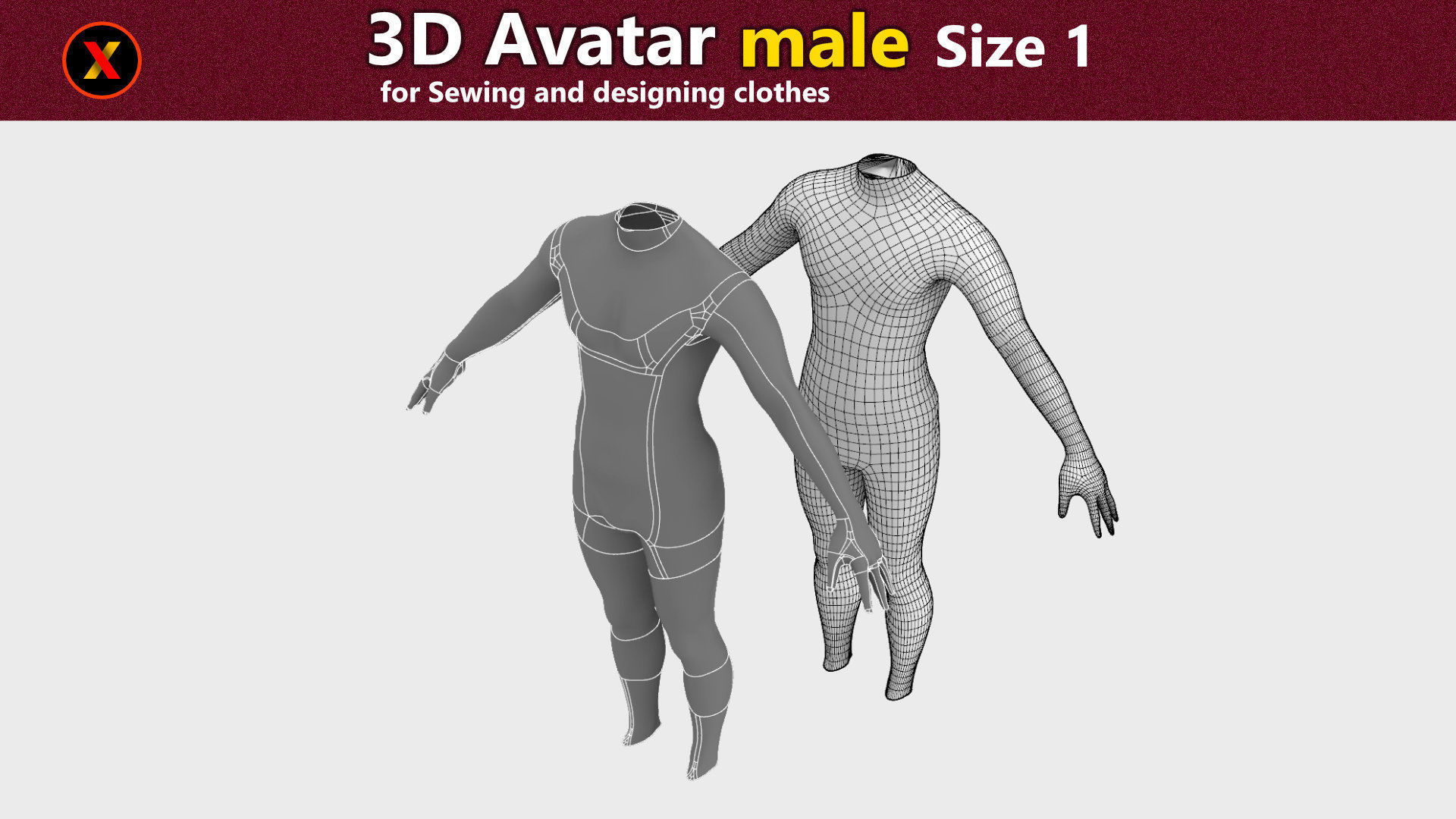 3d male avatar for sewing and designing clothes With real sizes free 3D ...