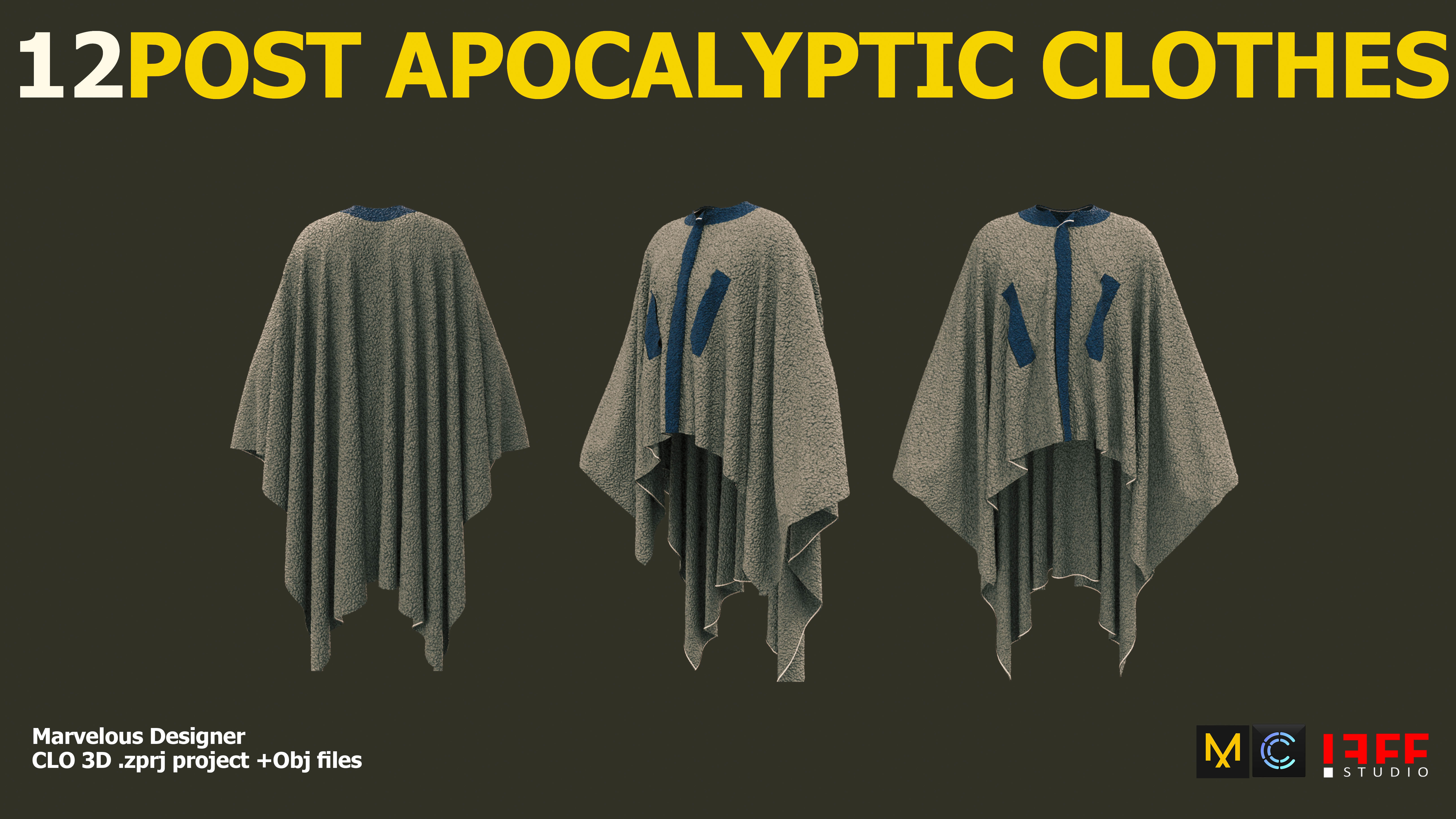 3D model 12 POST APOCALYPTIC CLOTHES VR / AR / low-poly | CGTrader