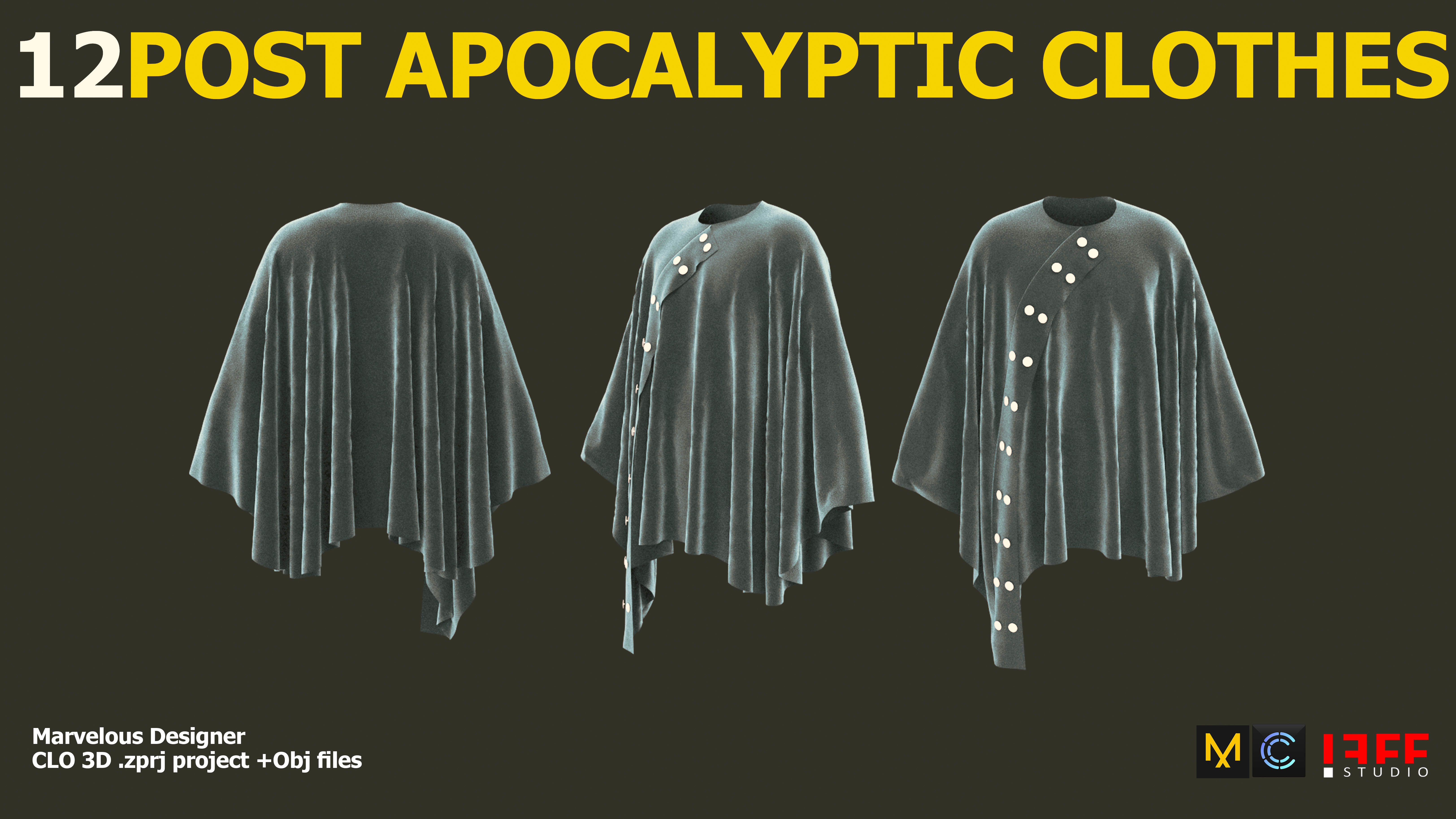 3D model 12 POST APOCALYPTIC CLOTHES VR / AR / low-poly | CGTrader