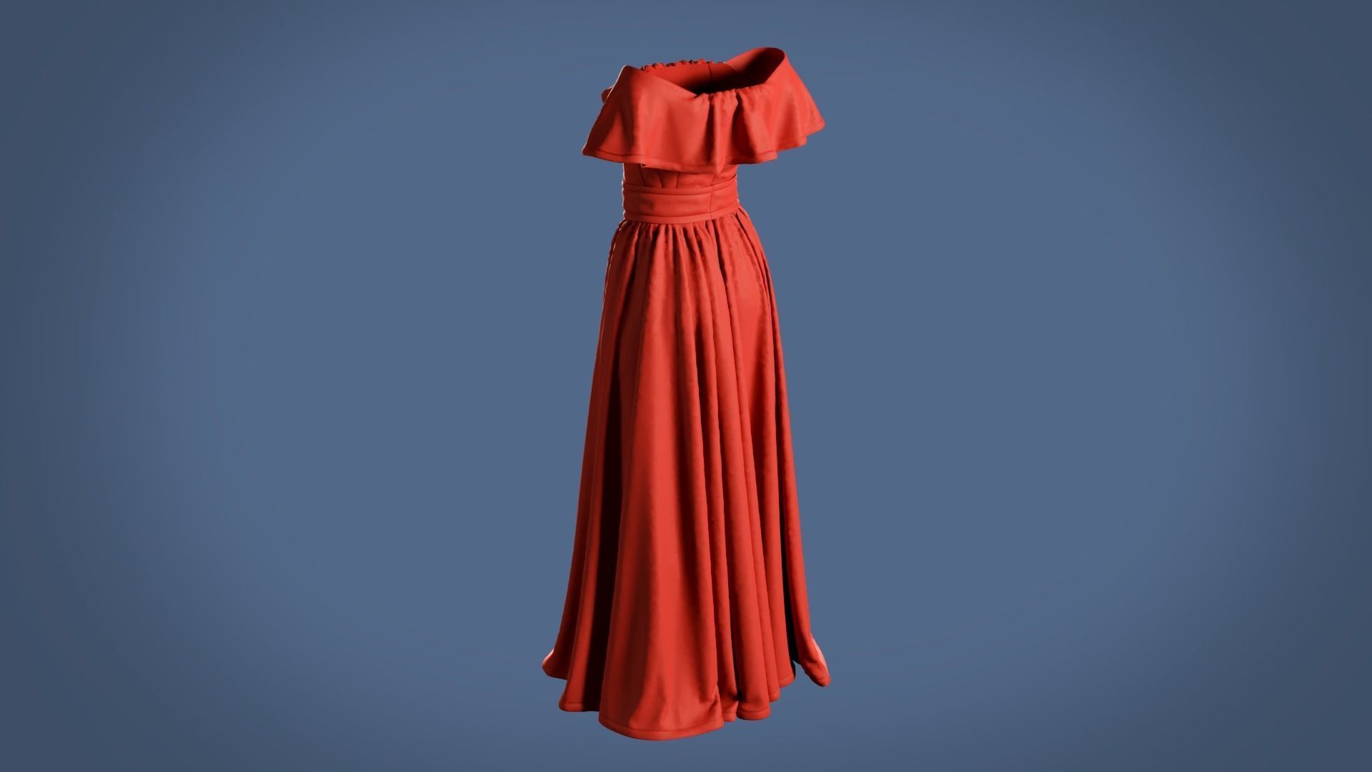 Dress with ruffles 3D model | CGTrader