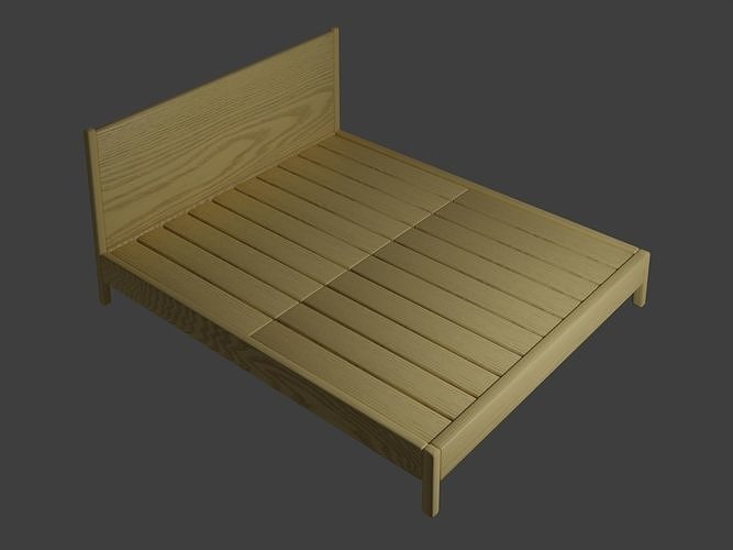 3D model Hinoki wood bed frame 3D model VR / AR / low-poly | CGTrader
