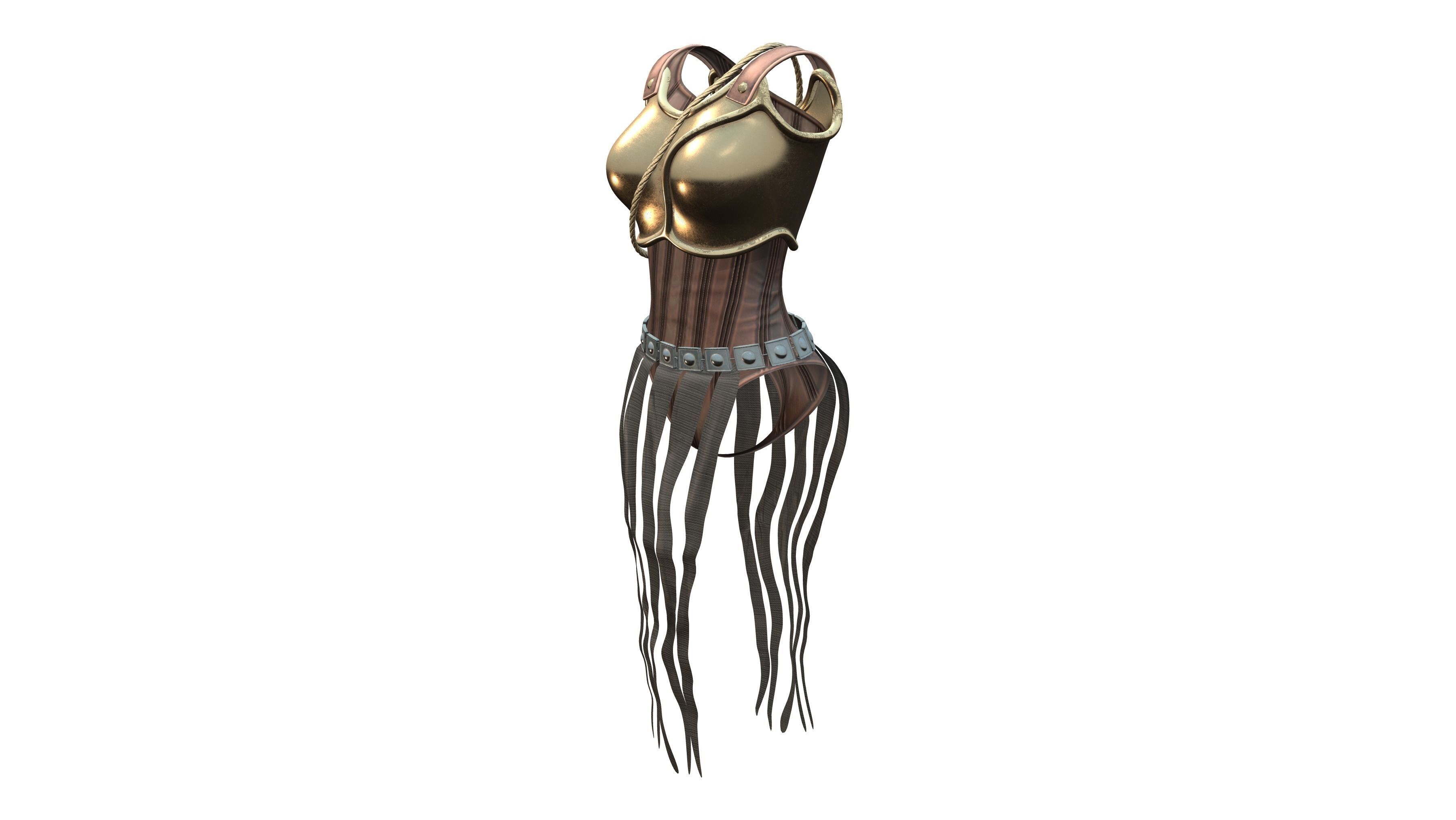 3D model Amazon Woman Warrior Golden Armour Costume Outfit Dress VR ...