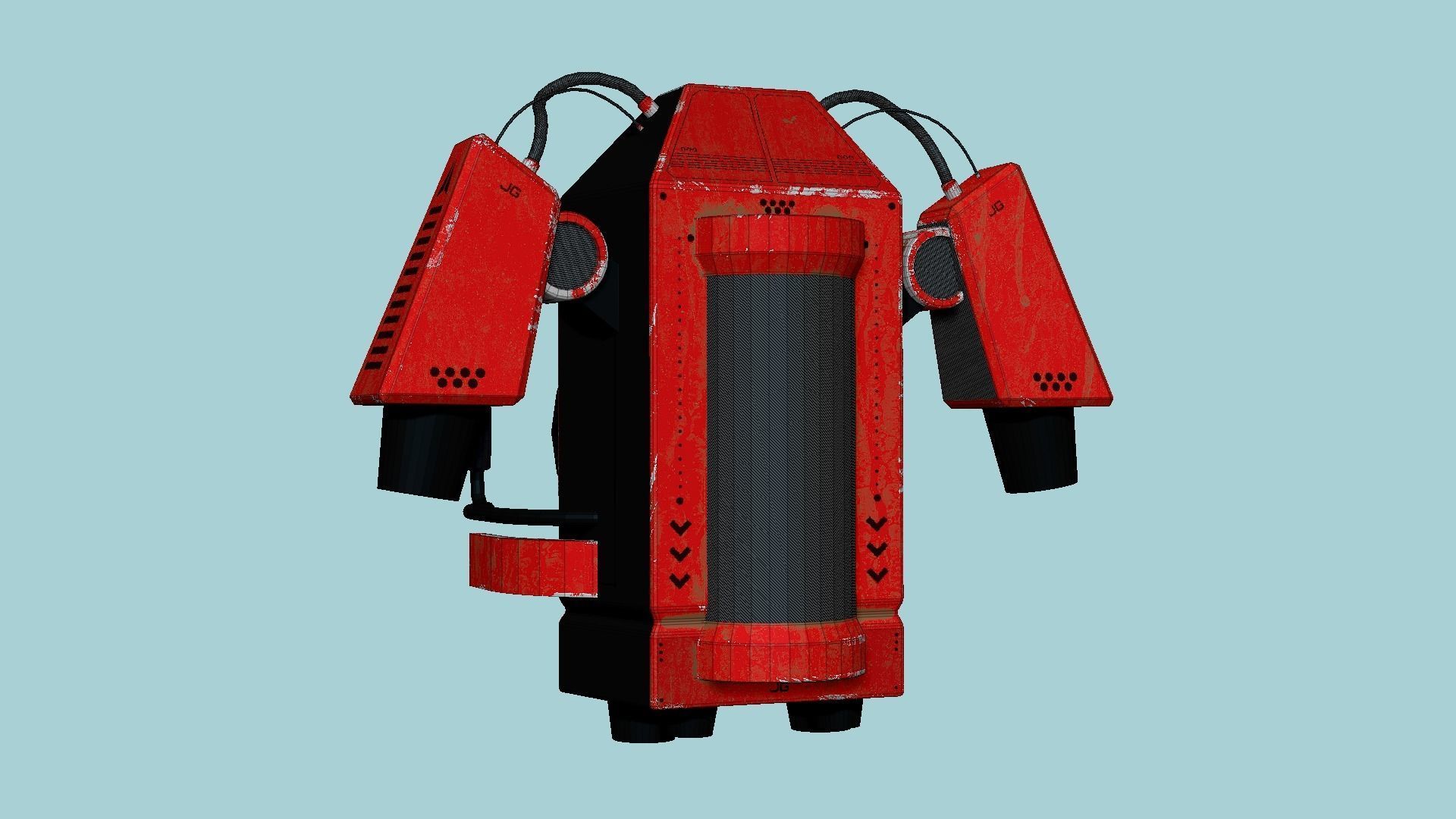 3D model Jetpack G04 Red Black - SciFi Character Design VR / AR / low ...
