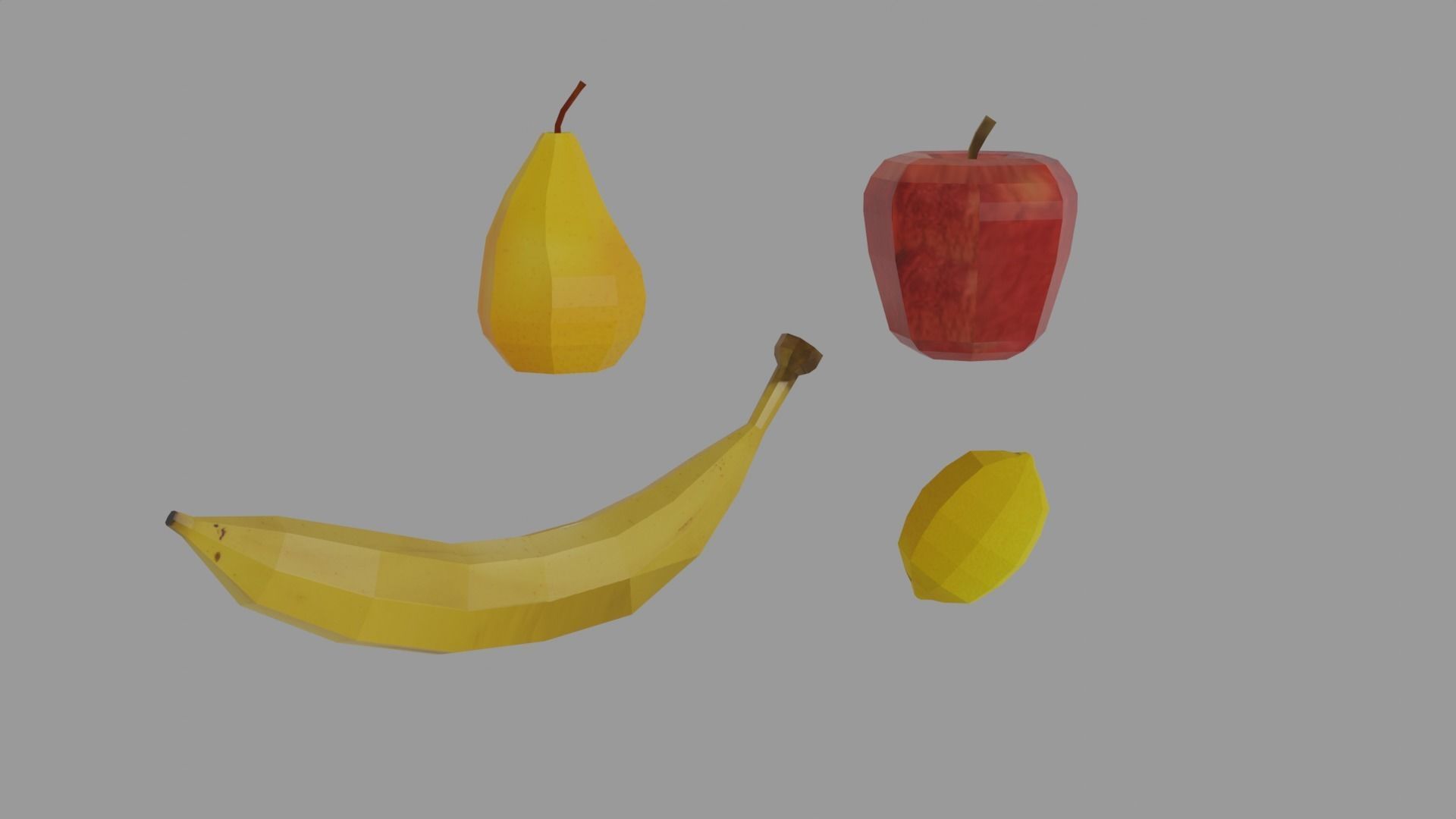 pack of low poly fruits 3D model | CGTrader