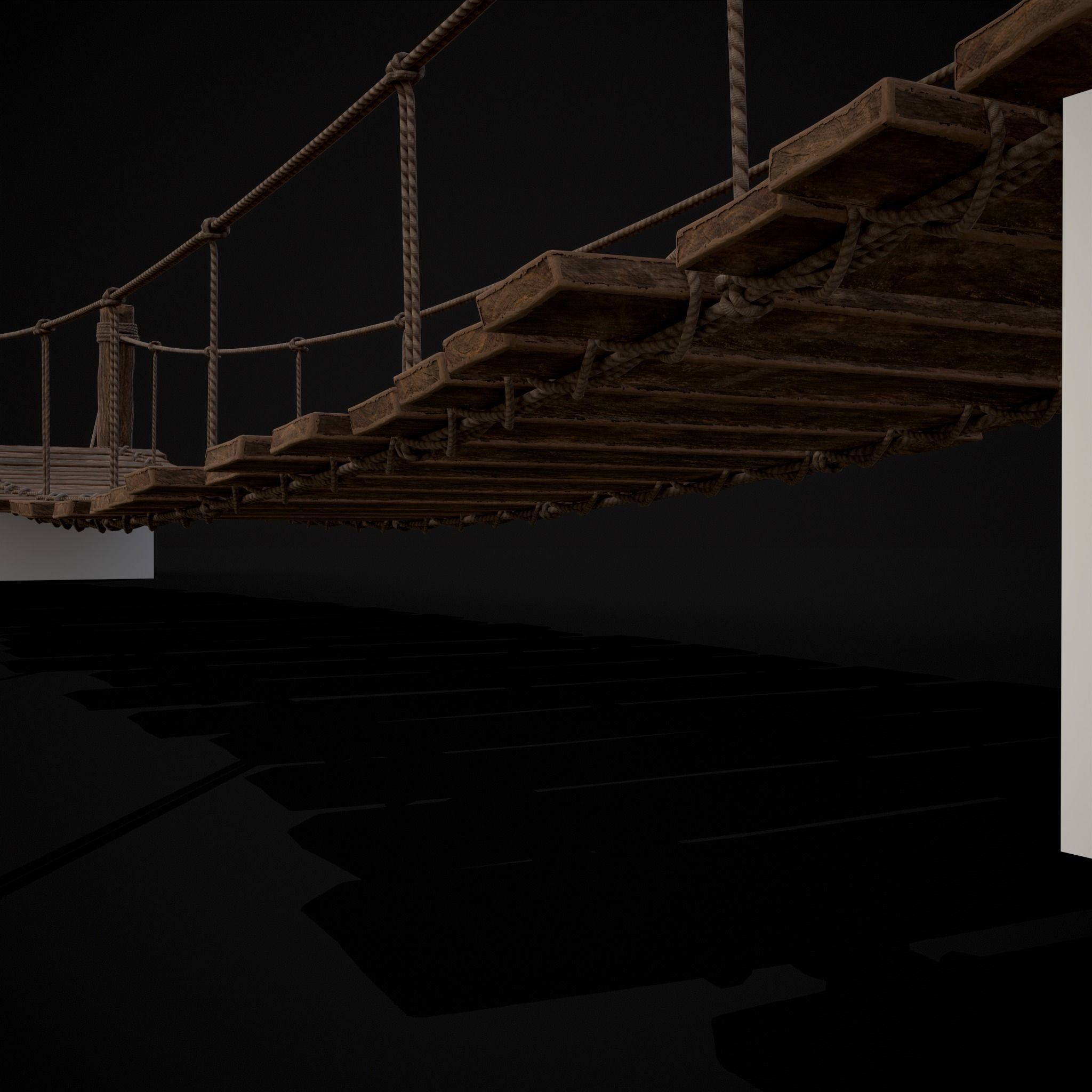 3D model Rustic Wooden Rope Bridge VR / AR / low-poly | CGTrader