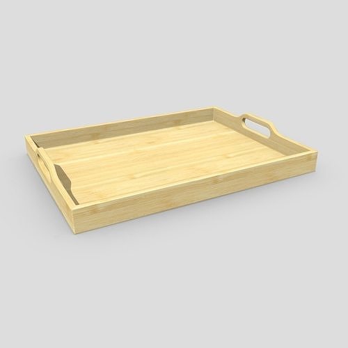 3D model Tray 3 wooden with handles VR / AR / low-poly | CGTrader